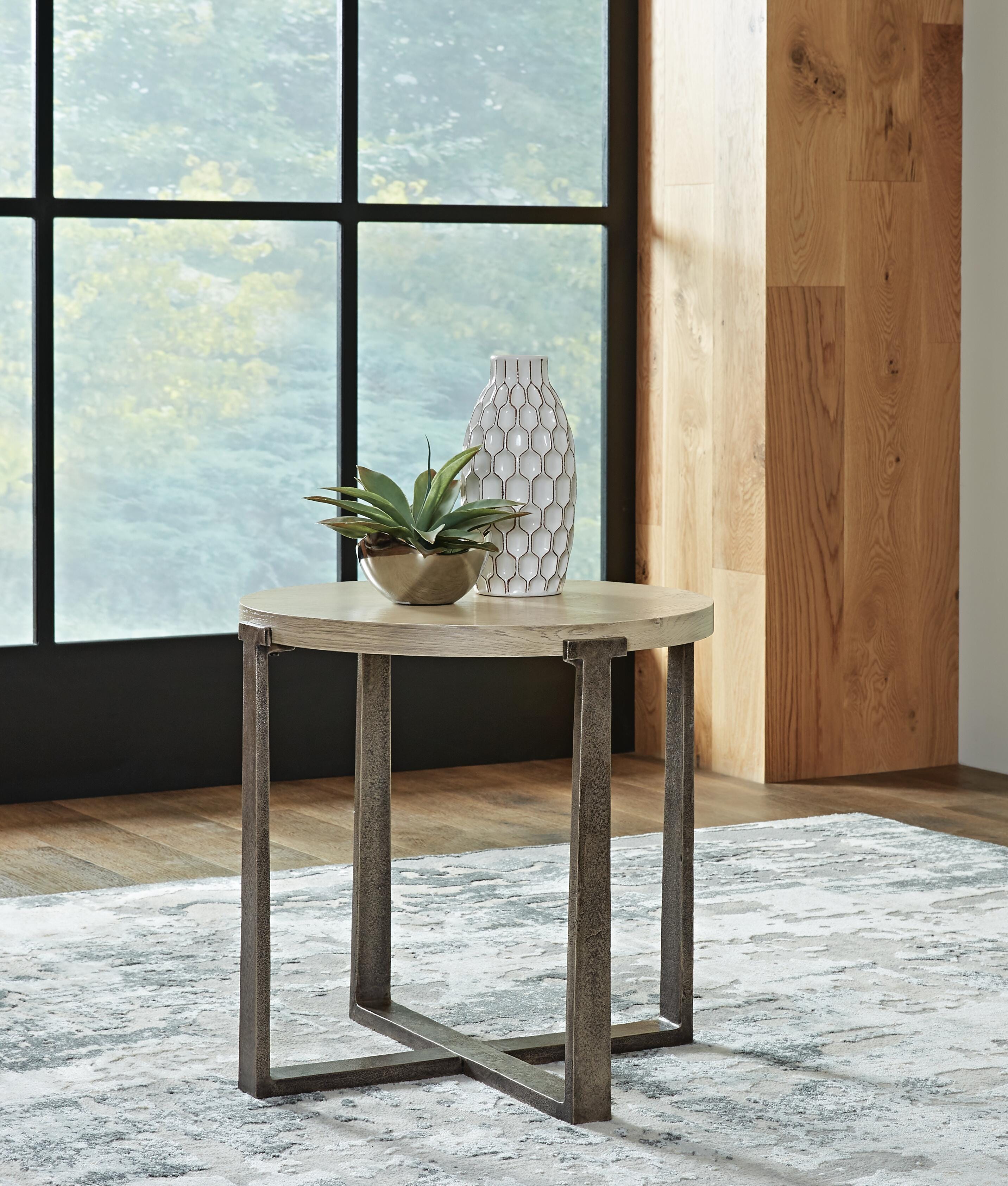 Click here for Dalenville Round End Table  Gray prices