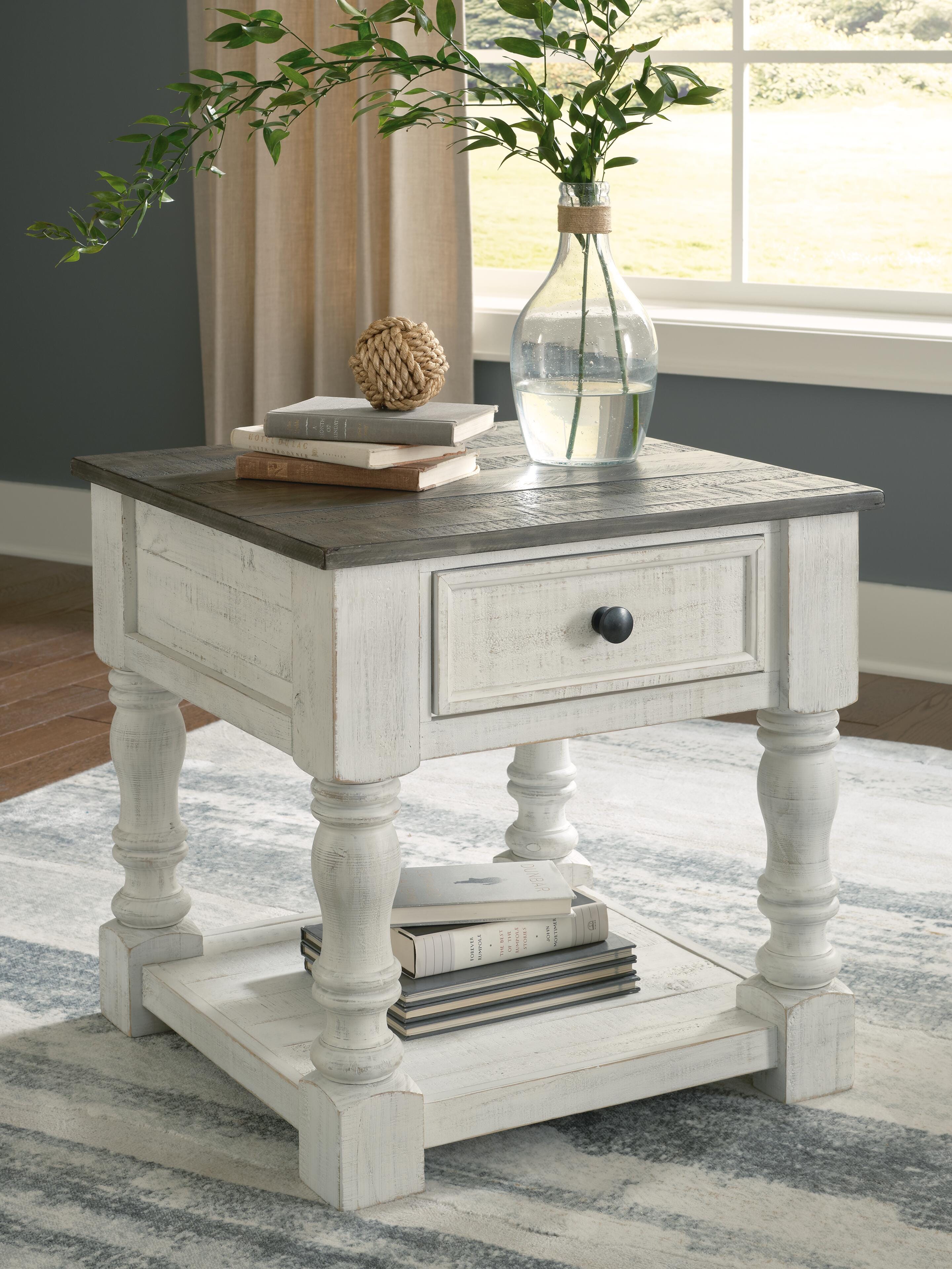 Click here for Havalance 1 Drawer End Table  White/Gray prices