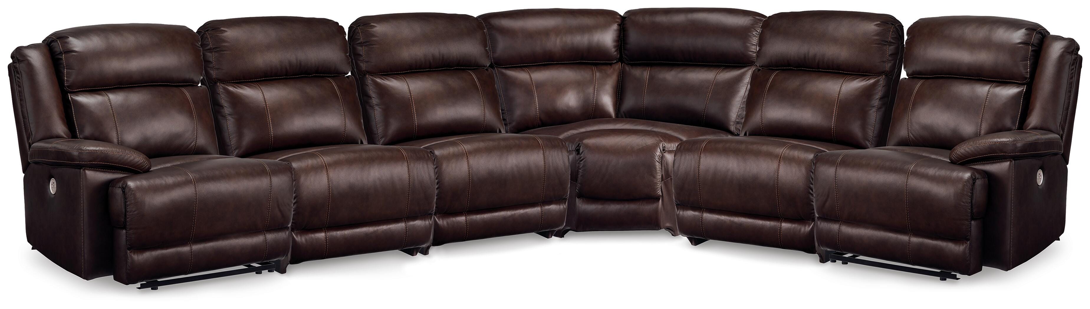 Click here for VonKurt 6-Piece Reclining Sectional  Dark Brown prices