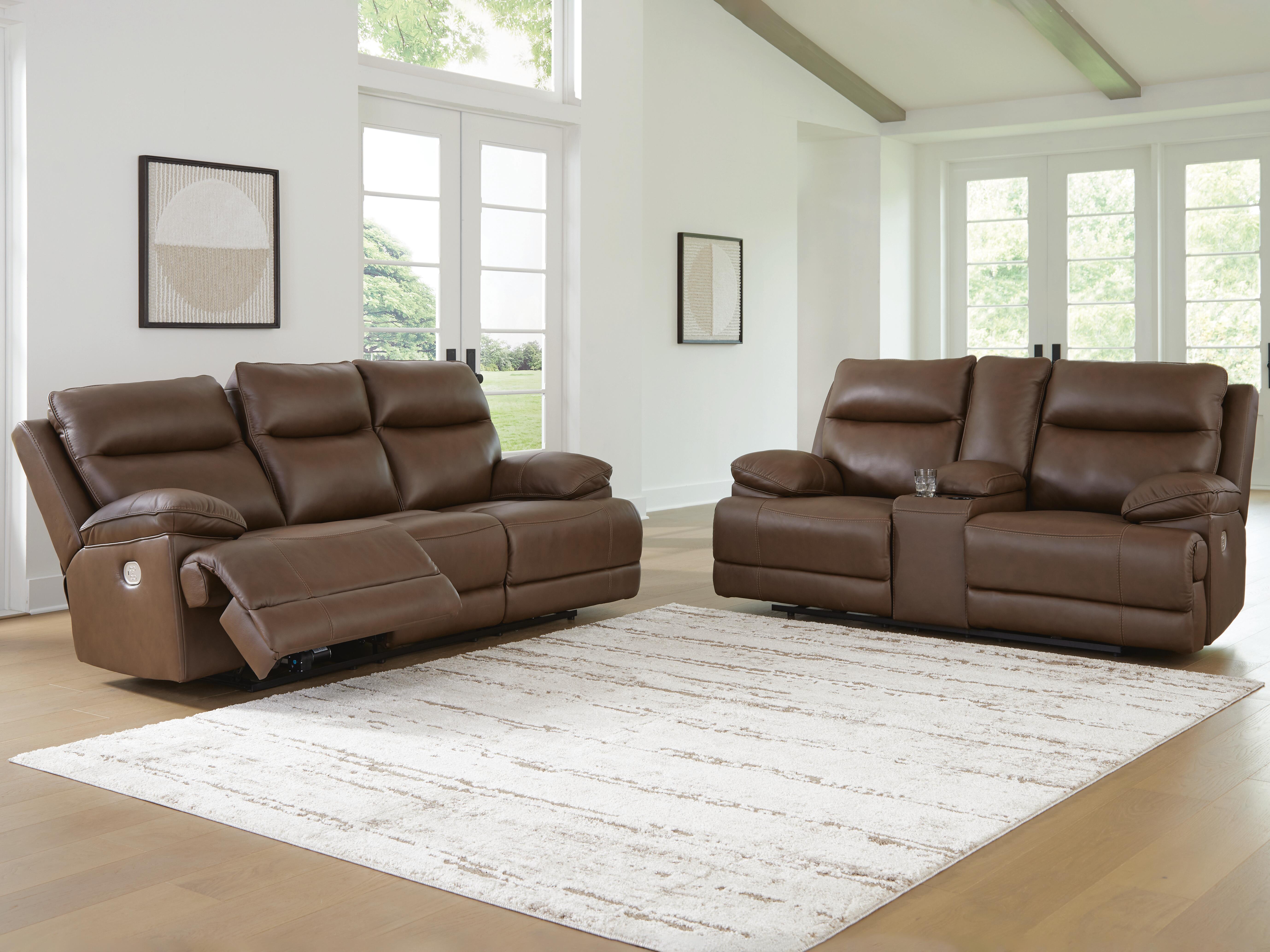 Click here for VonRyan Dual Power Leather Reclining Sofa and Love... prices