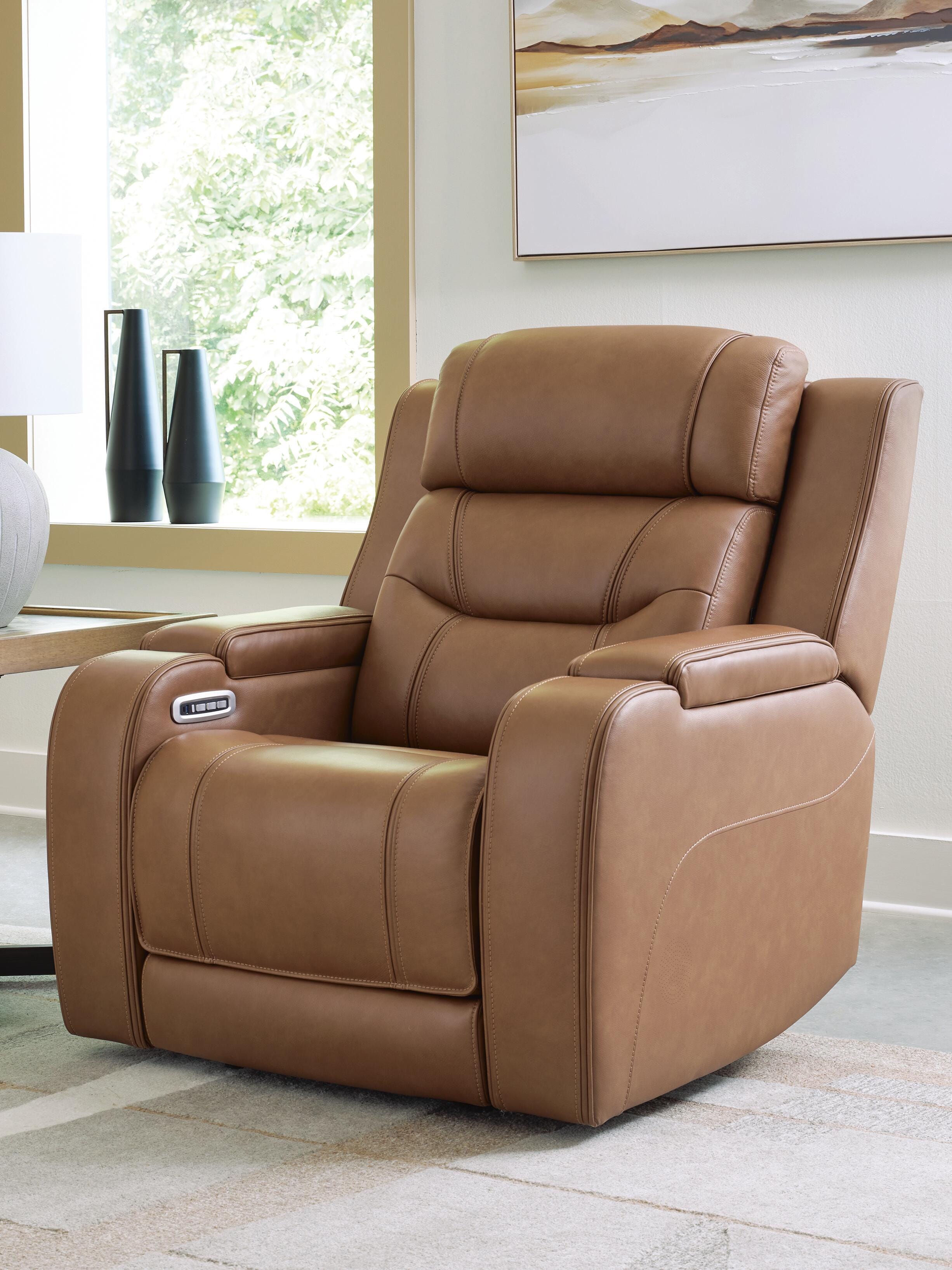 Click here for Dreamer Dual Power Leather Recliner with Audio Sea... prices