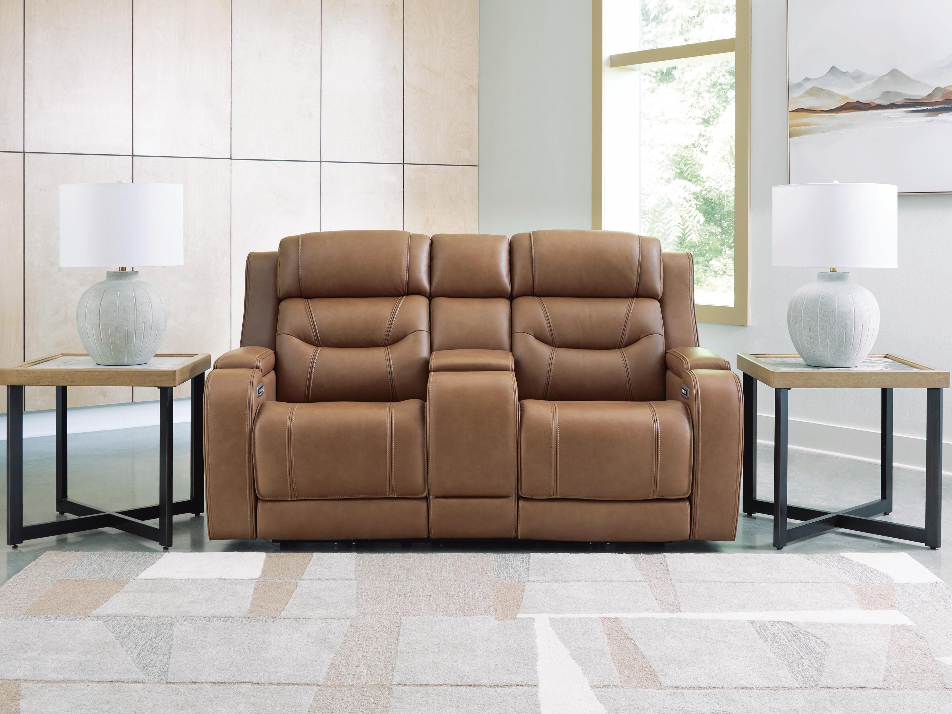 Click here for Dreamer Dual Power Leather Reclining Loveseat with... prices