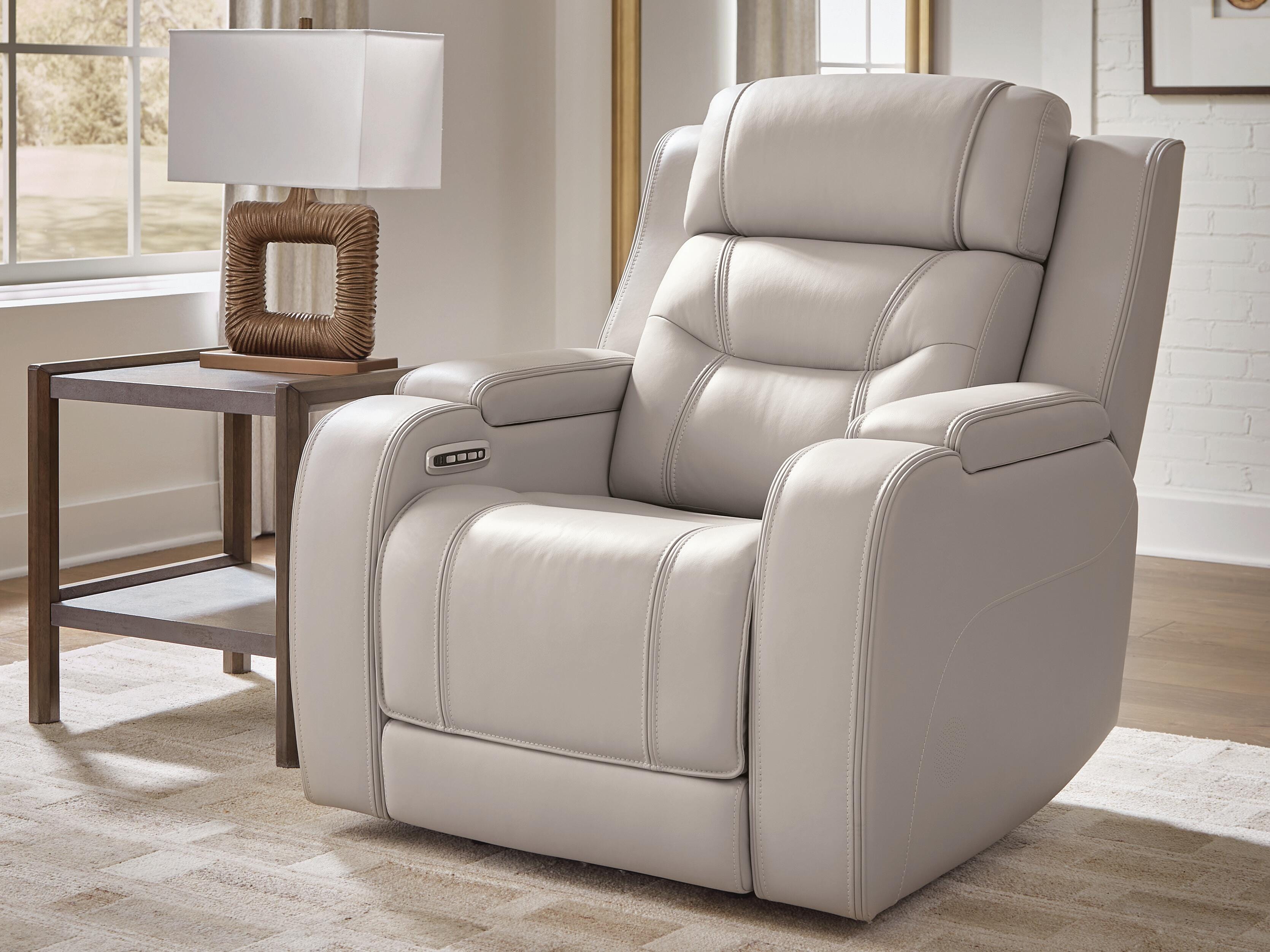 Click here for Dreamer Dual Power Leather Recliner with Audio Sea... prices