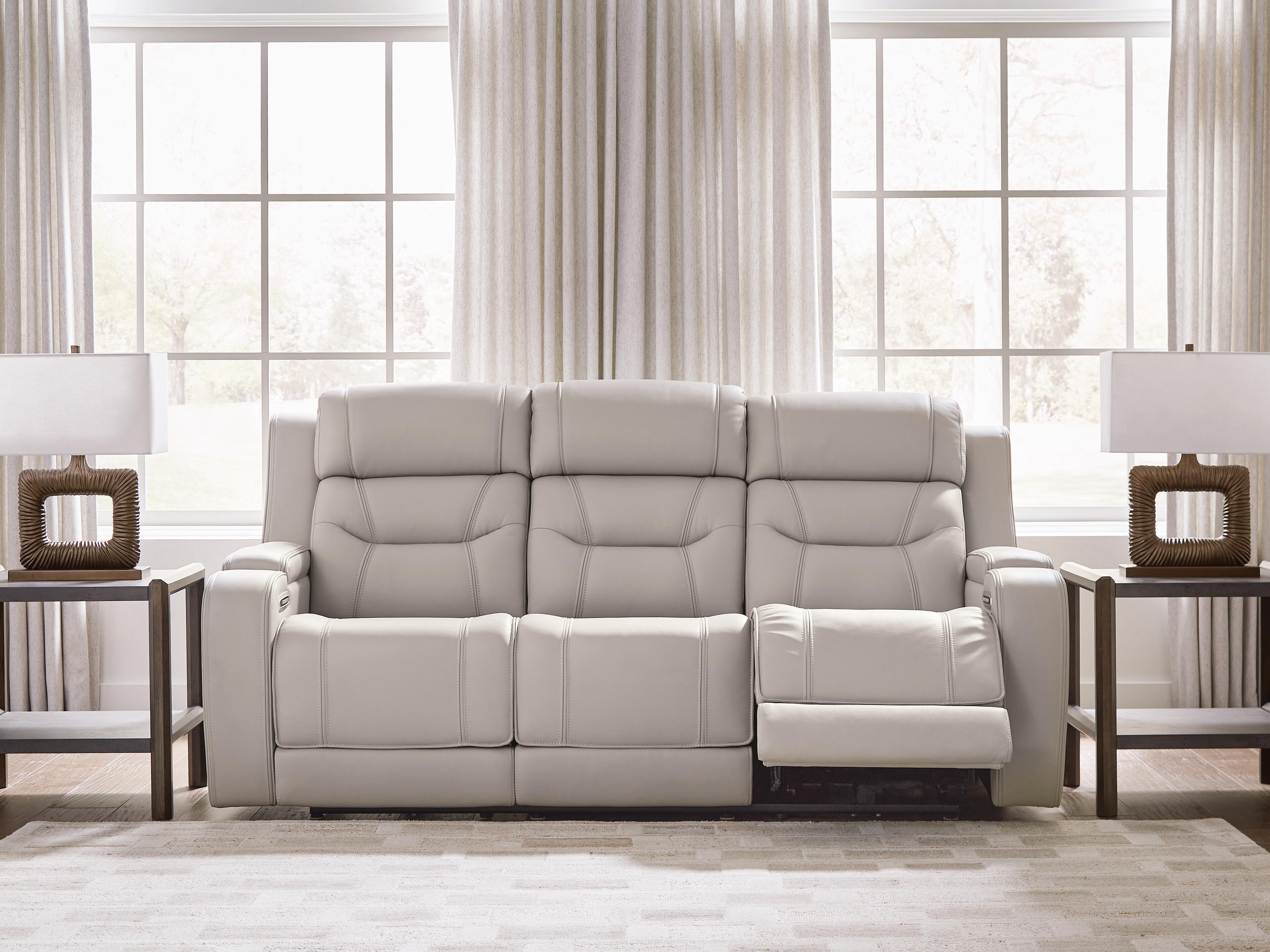 Click here for Dreamer Dual Power Leather Reclining Sofa with Aud... prices