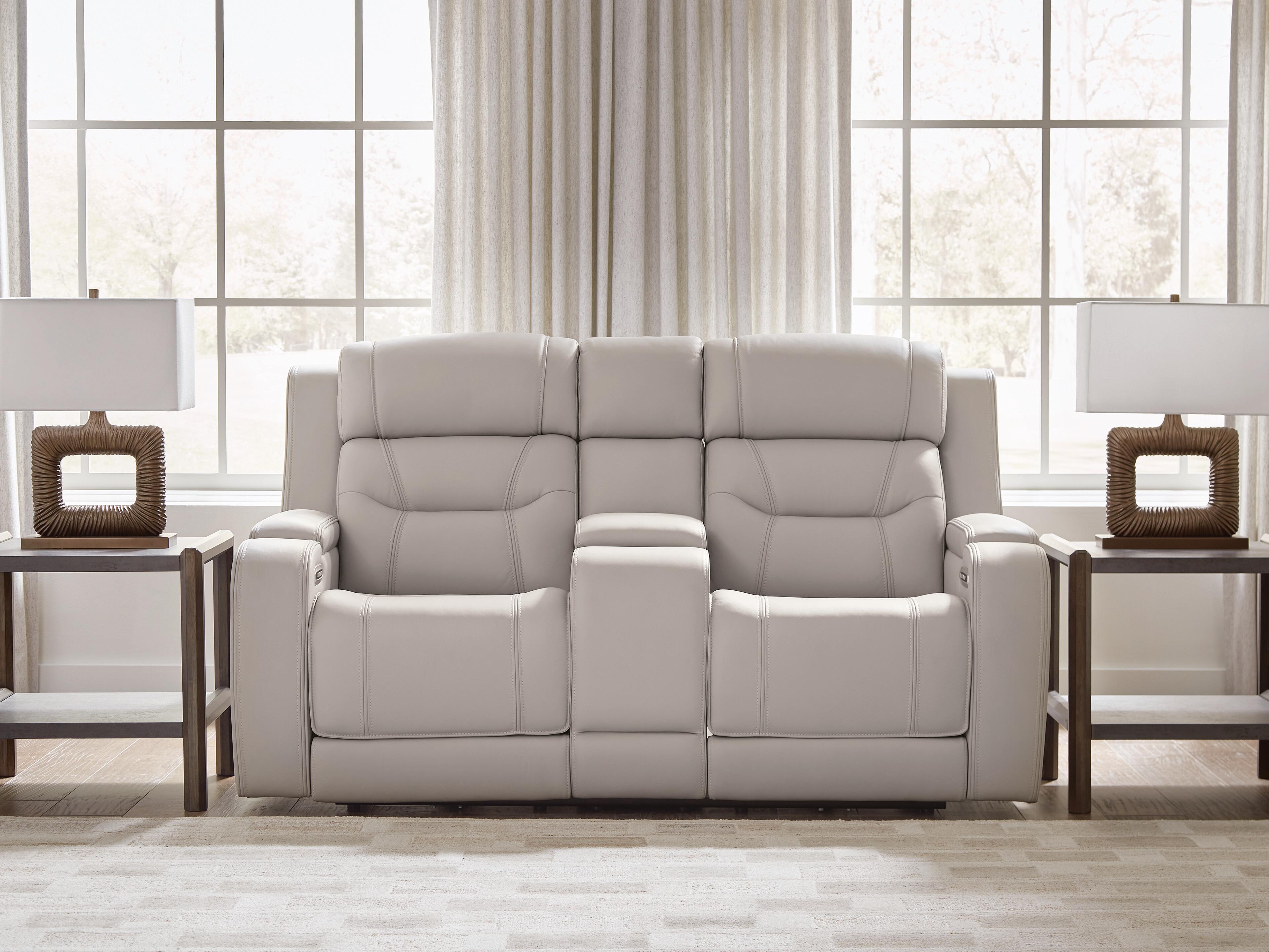 Click here for Dreamer Dual Power Leather Reclining Loveseat with... prices