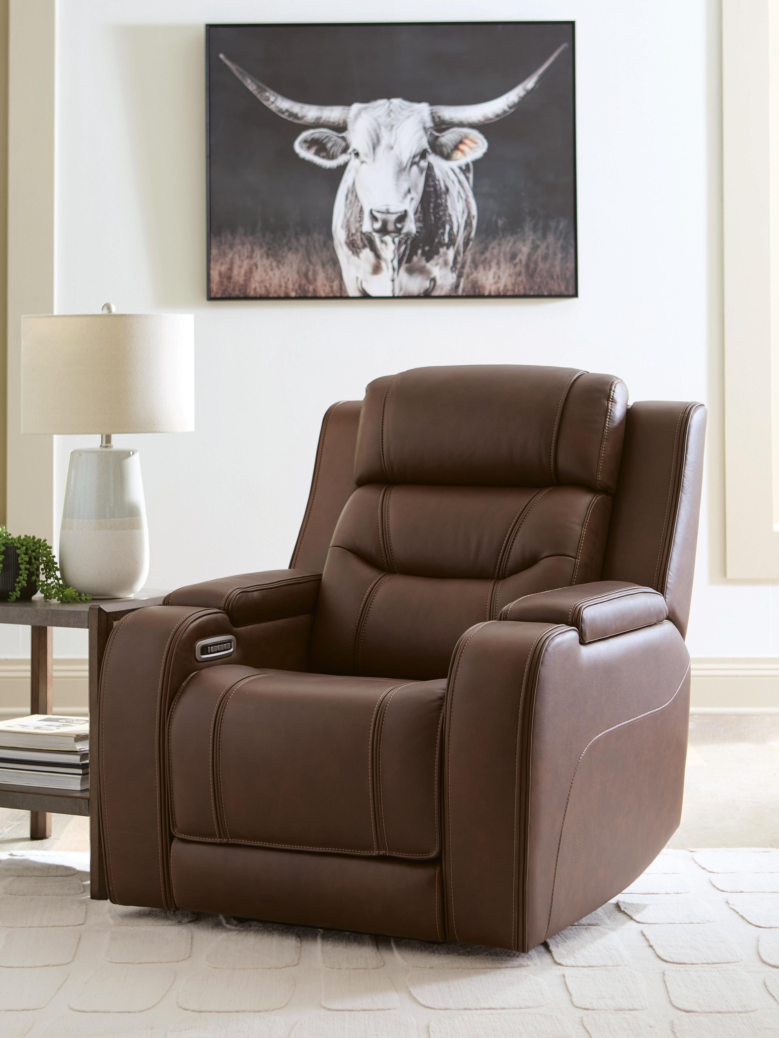 Click here for Dreamer Dual Power Leather Recliner with Audio Sea... prices