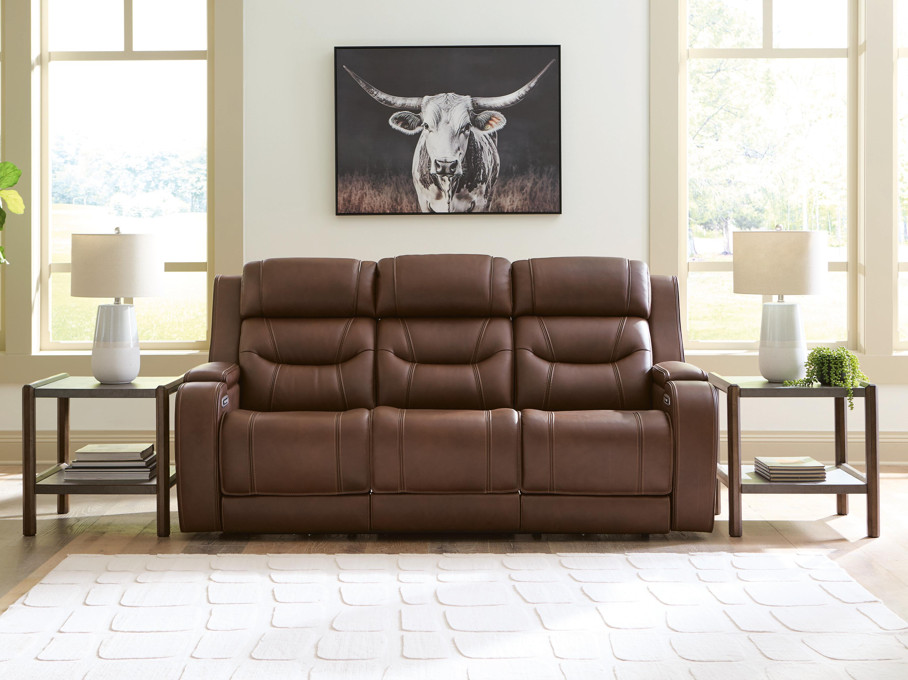Click here for Dreamer Dual Power Leather Reclining Sofa with Aud... prices