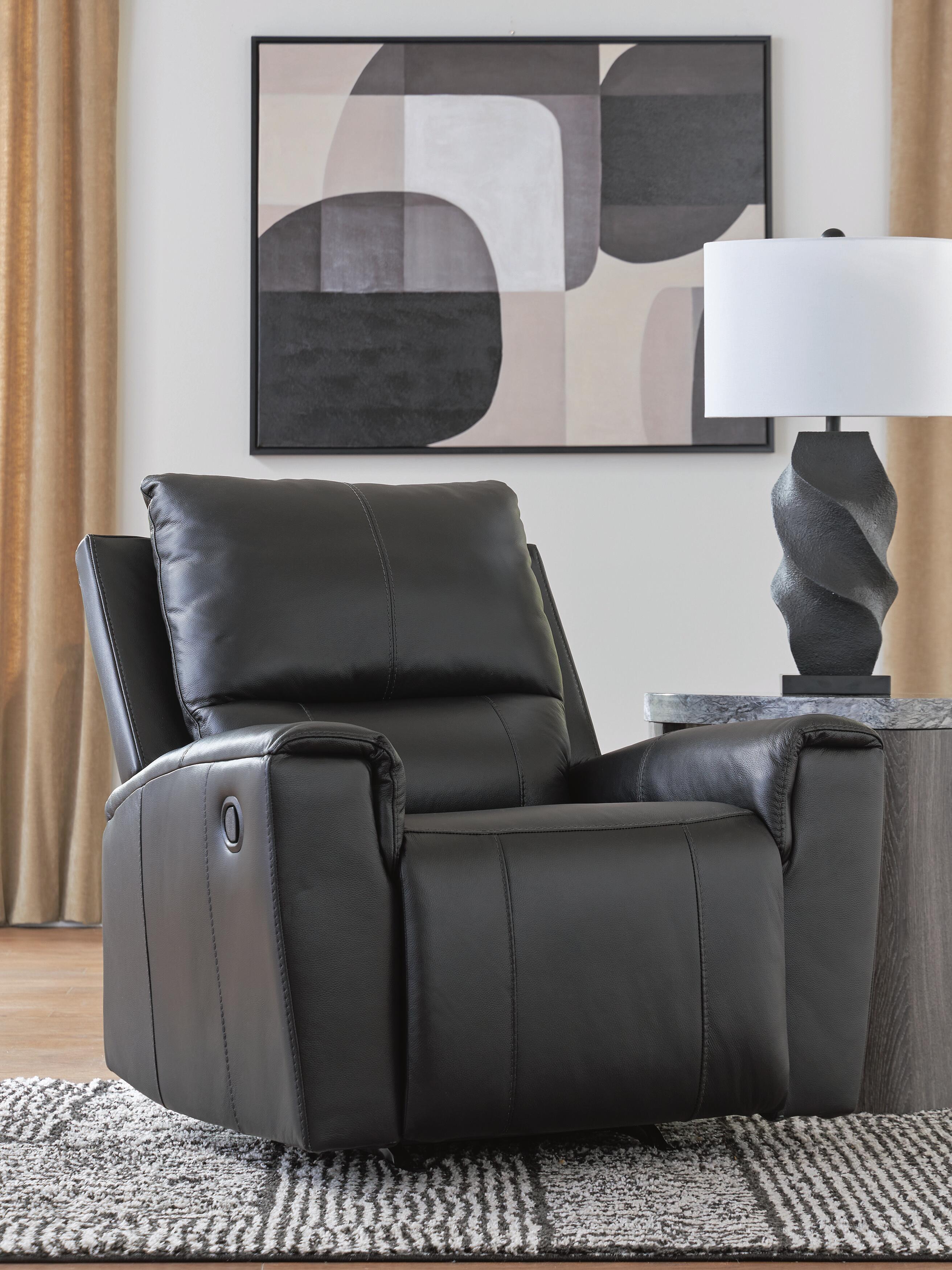 Click here for Danemere Manual Leather Recliner Leather  Black prices