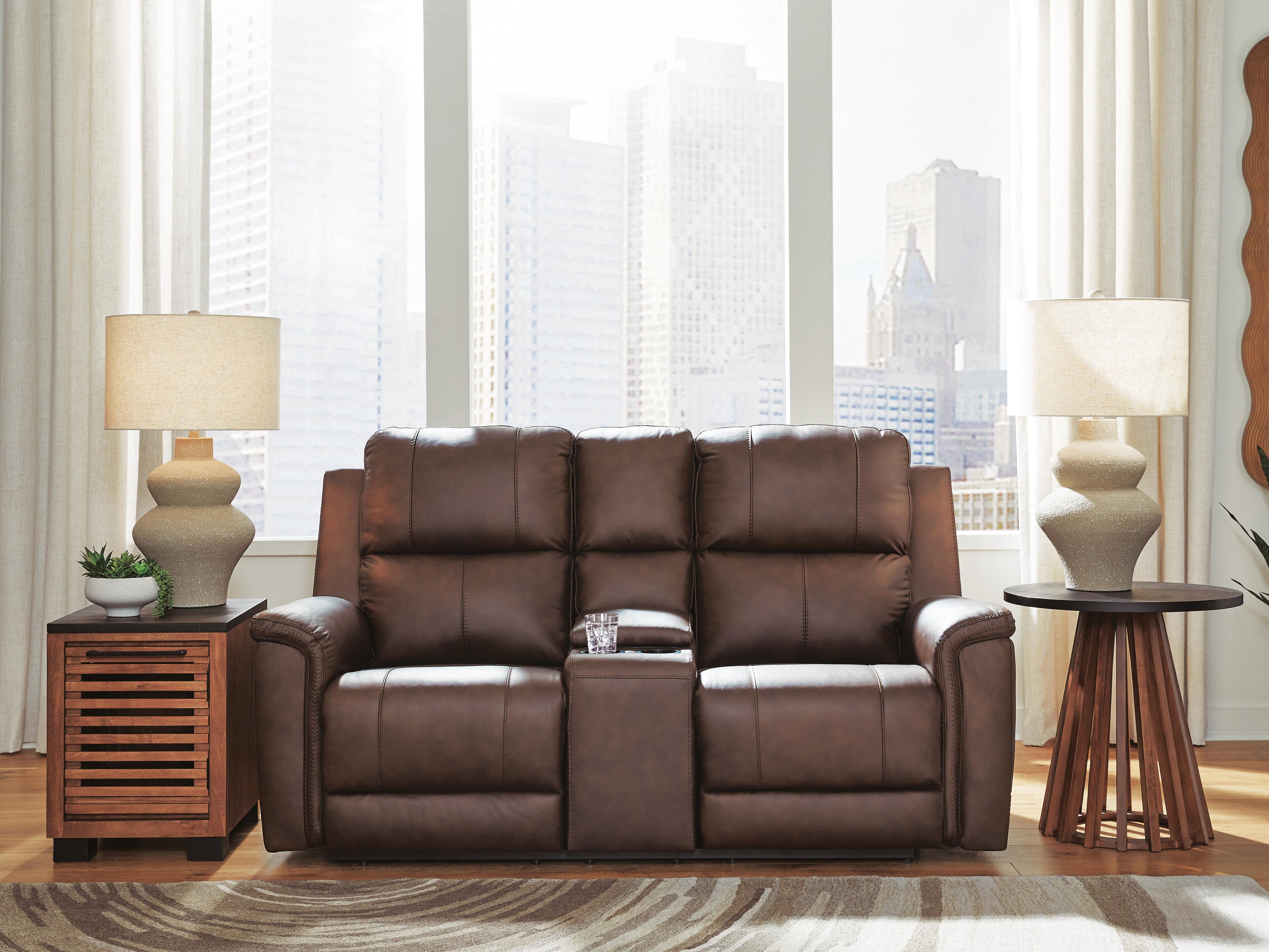 Click here for Beryton Dual Power Leather Reclining Loveseat with... prices