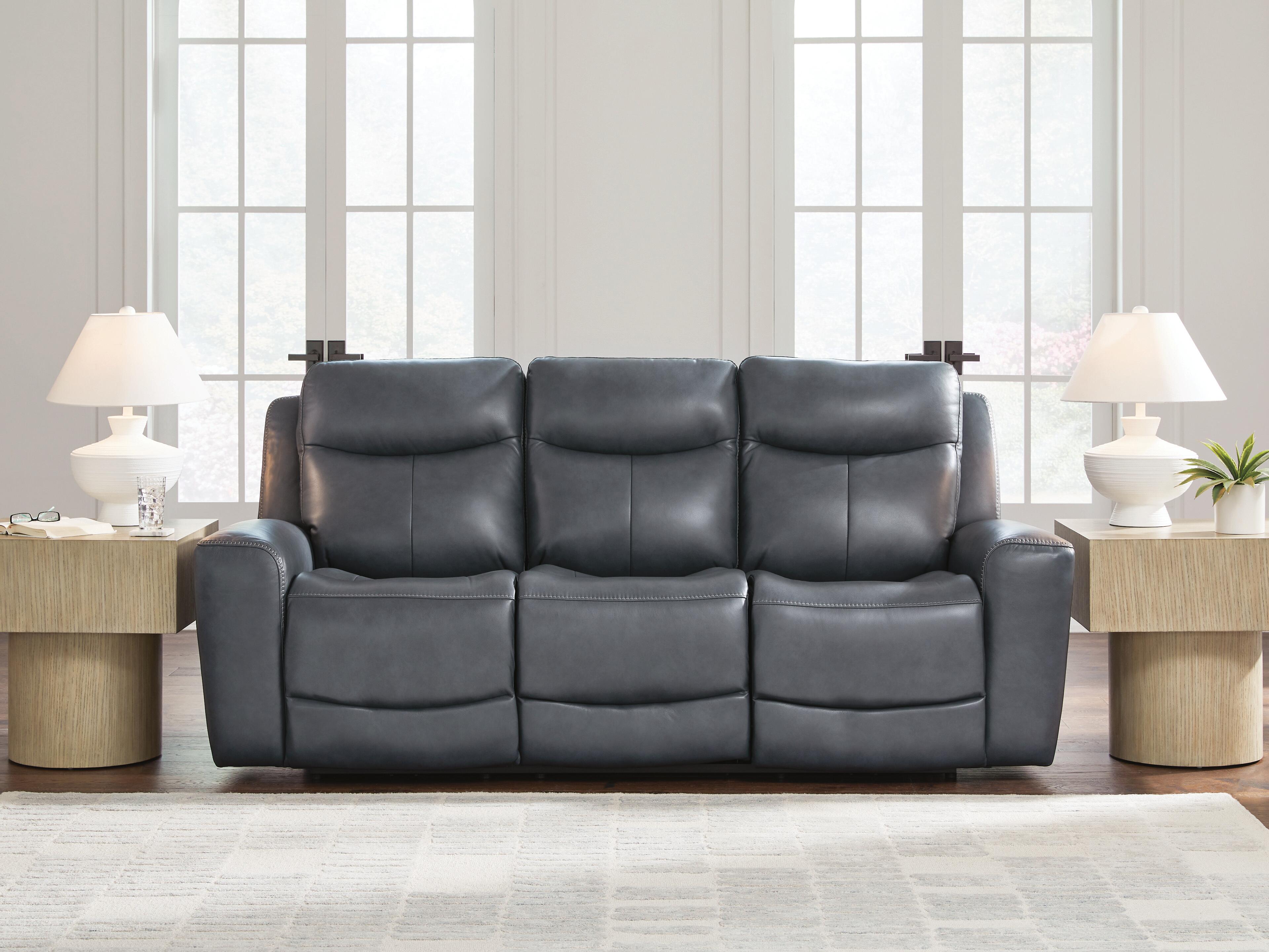 Click here for Momentum Moves Dual Power Leather Reclining Sofa L... prices