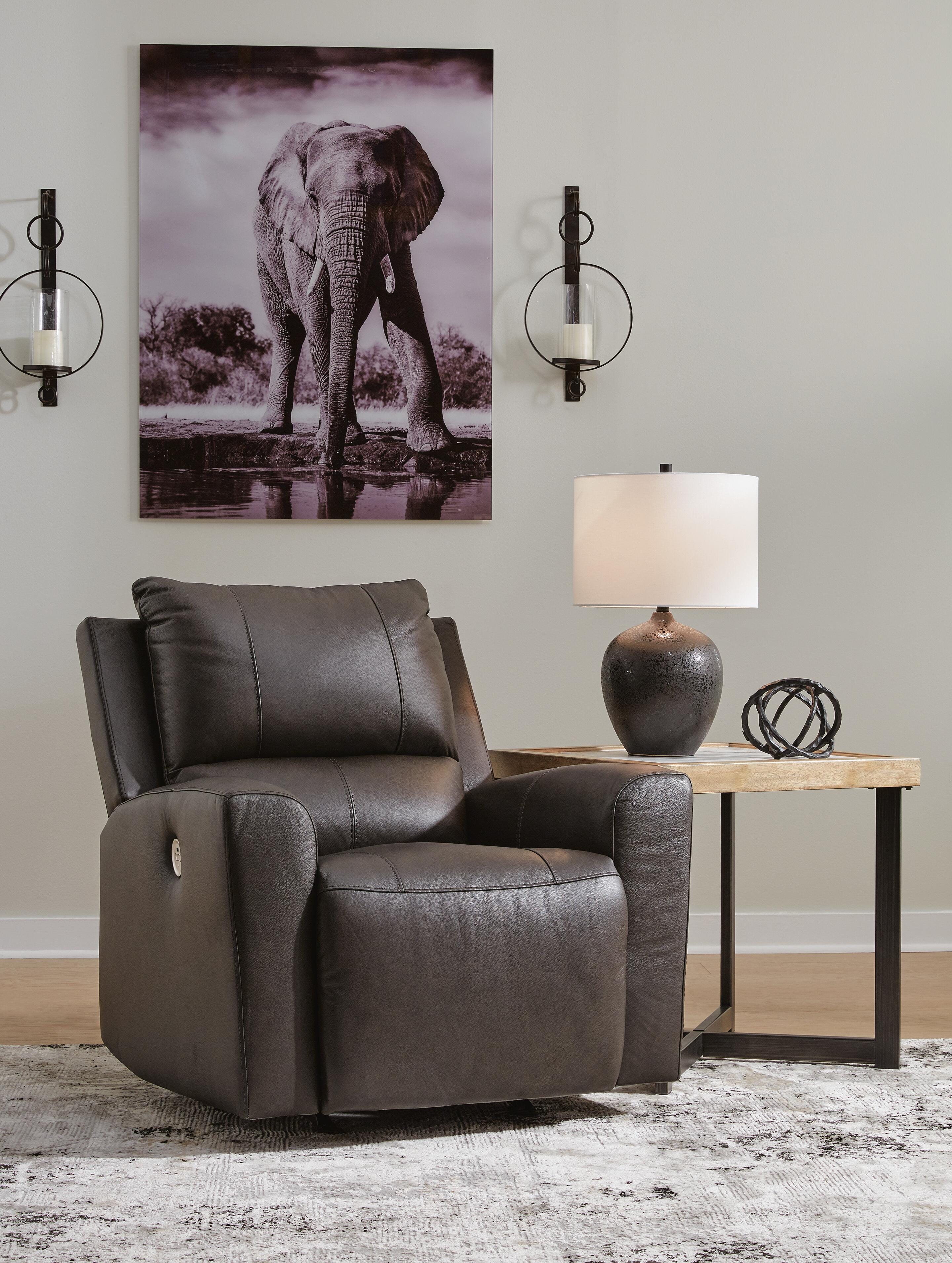 Click here for Boxmere Power Leather Recliner Leather  Storm prices