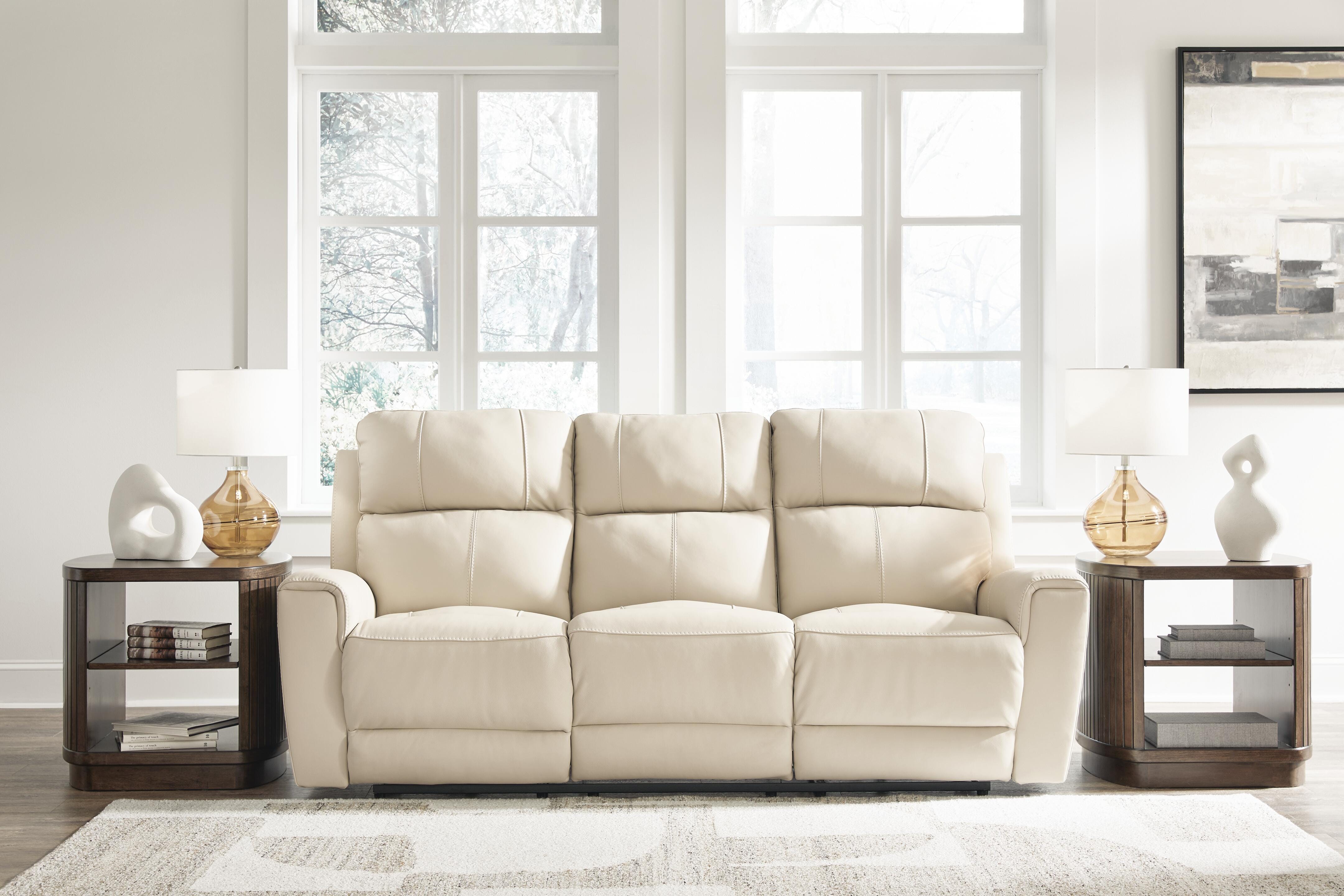 Click here for Dahlmoore Power Reclining Sofa Leather  Almond prices