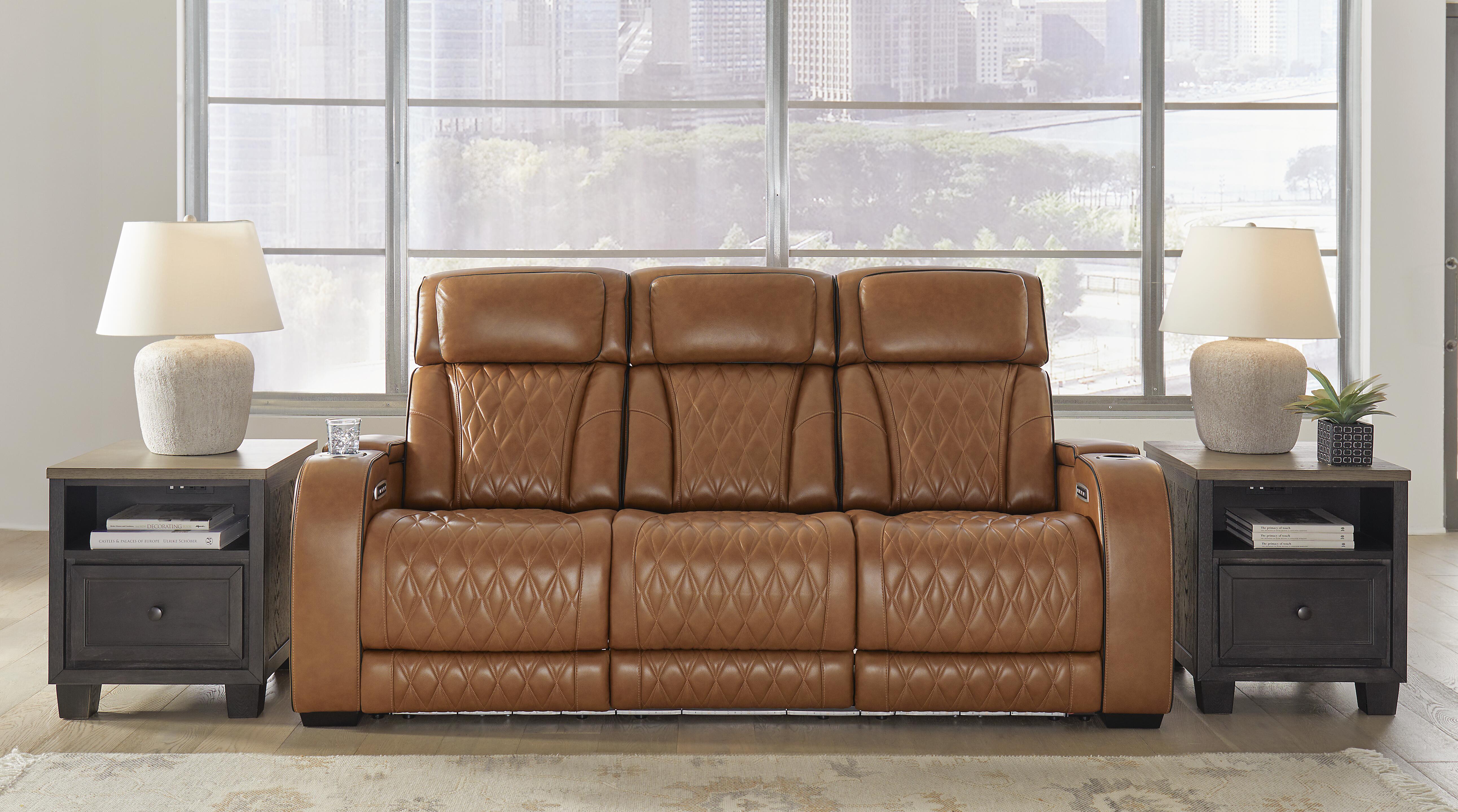 Click here for Boyington Dual Power Leather Reclining Sofa Leathe... prices