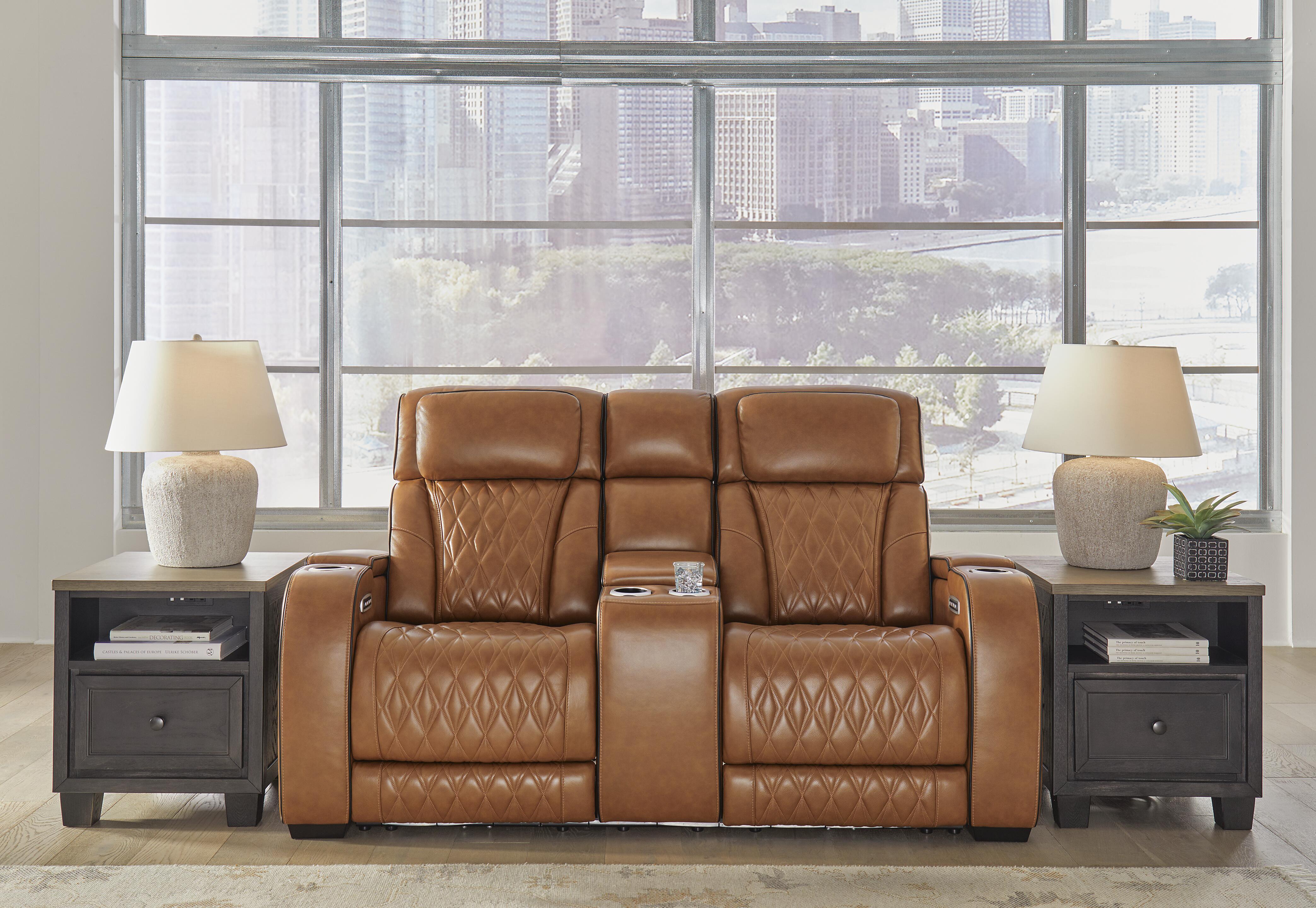 Click here for Boyington Dual Power Leather Reclining Loveseat wi... prices