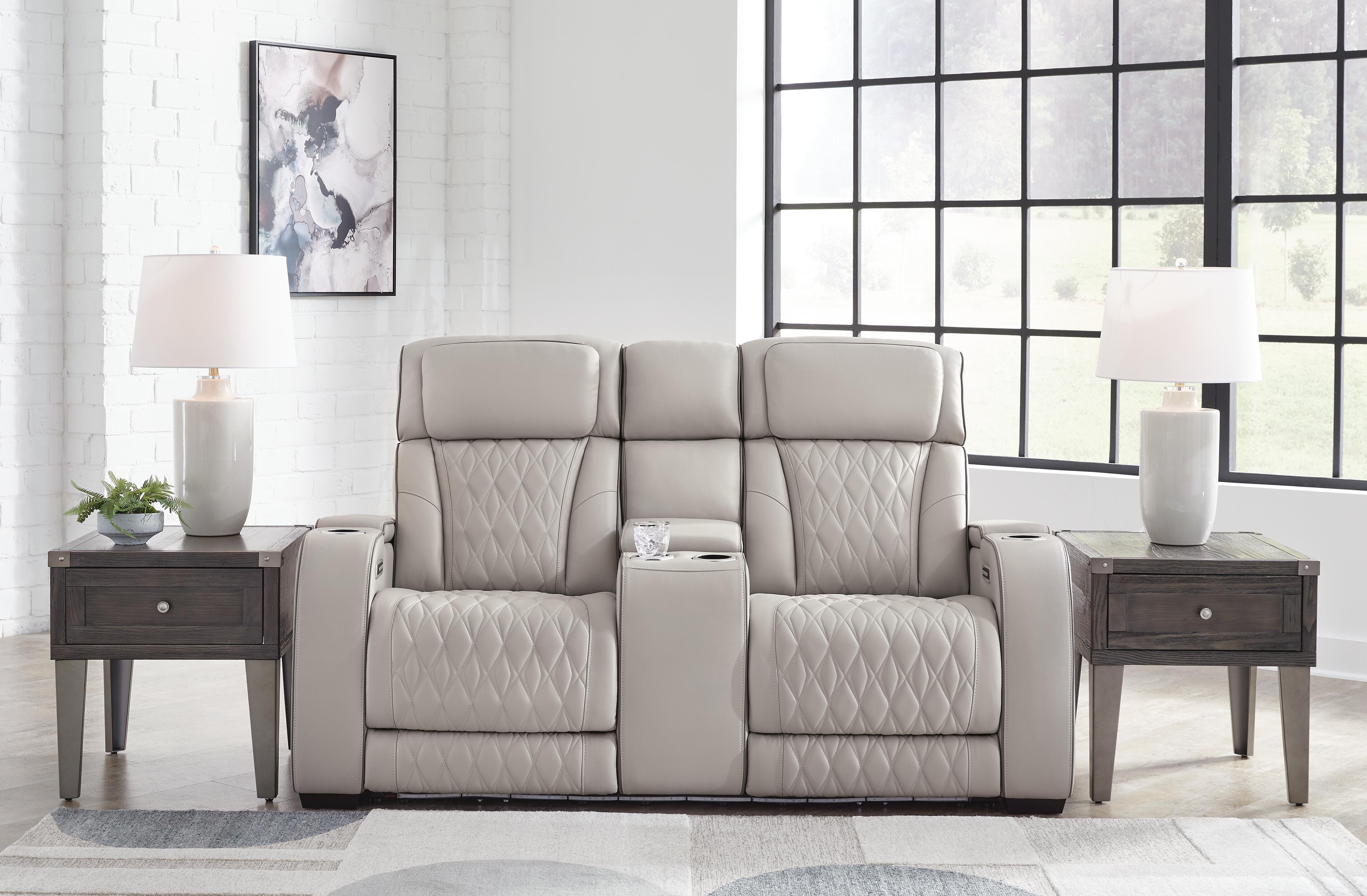 Click here for Boyington Dual Power Leather Reclining Loveseat wi... prices