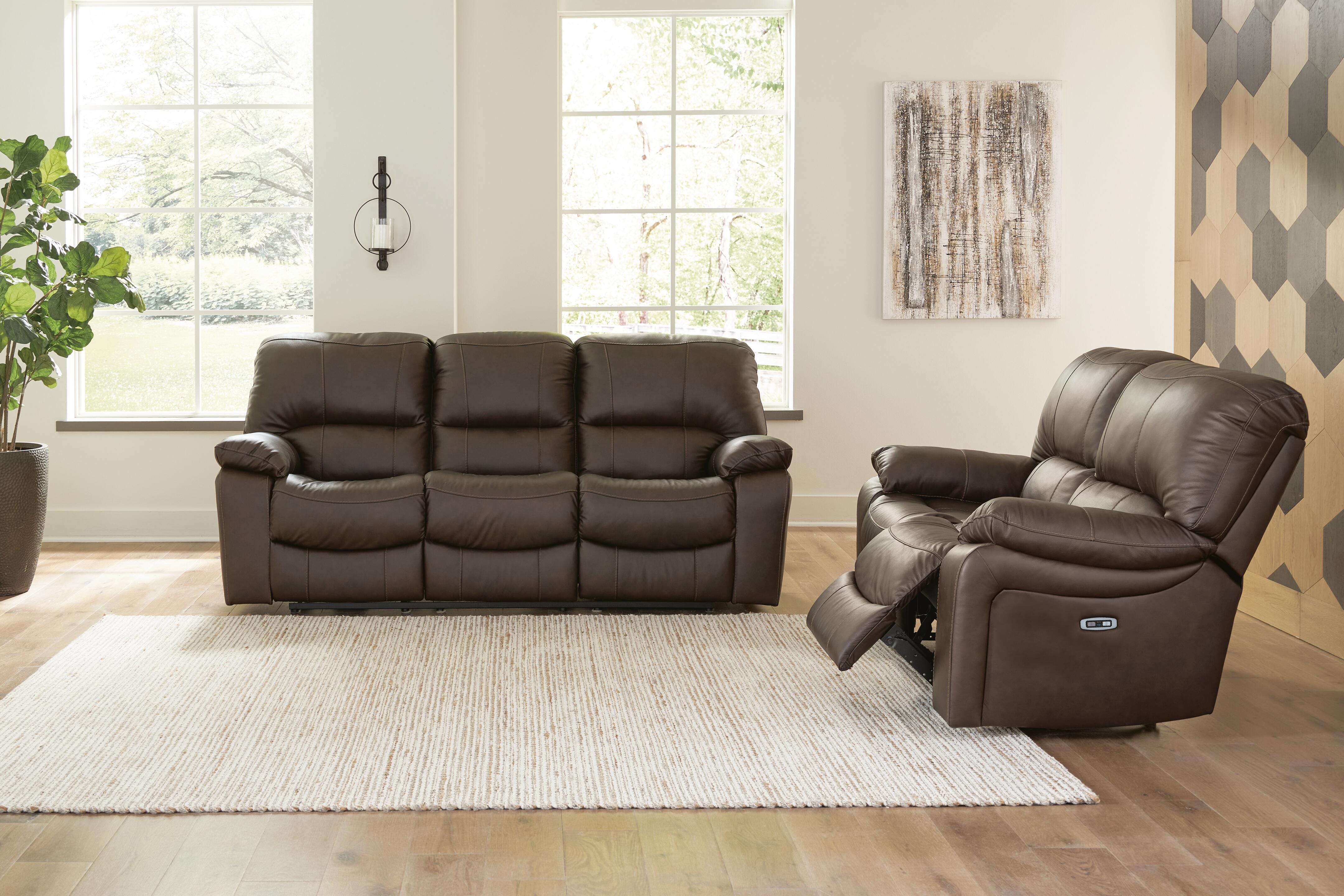 Click here for Leesworth Leather Power Sofa and Loveseat  Dark Br... prices