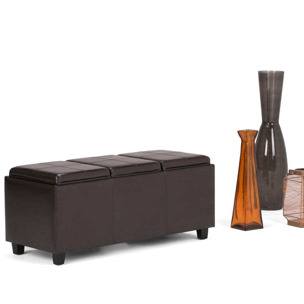 Click here for Simpli Home Avalon Storage Ottoman with Trays  Tan... prices