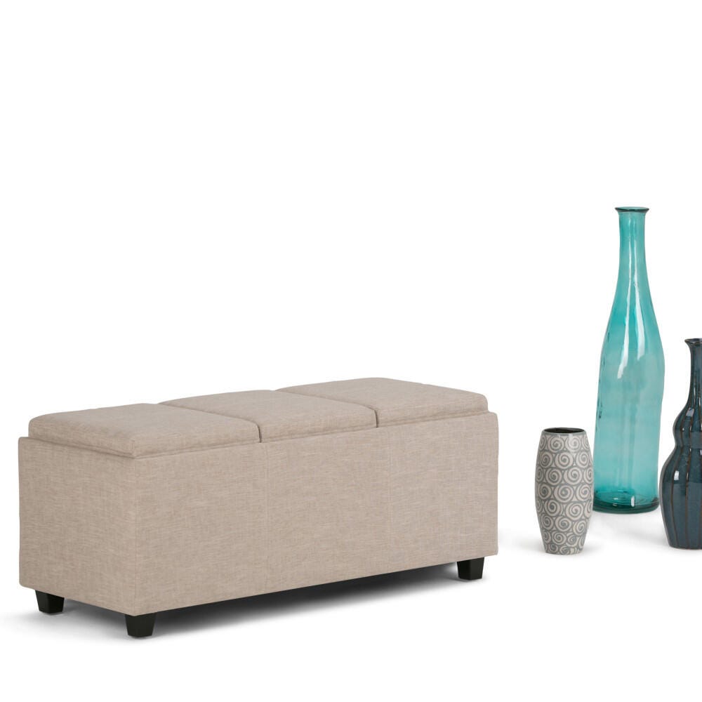 Click here for Simpli Home Avalon Storage Ottoman with Trays  Nat... prices