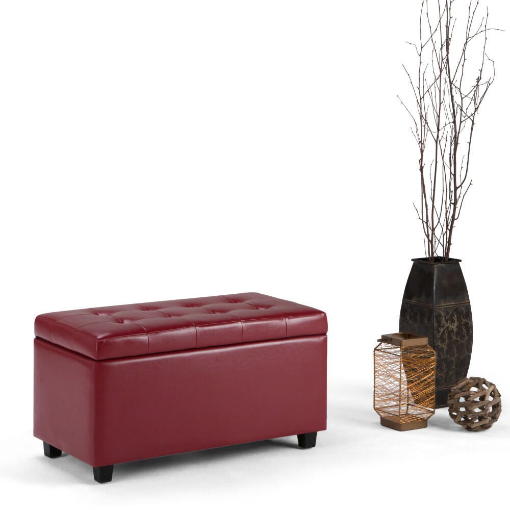 Click here for Cosmopolitan Rectangle Storage Ottoman  Red prices