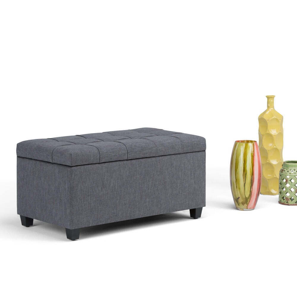 Click here for Sienna Rectangle Storage Ottoman  Slate Gray prices