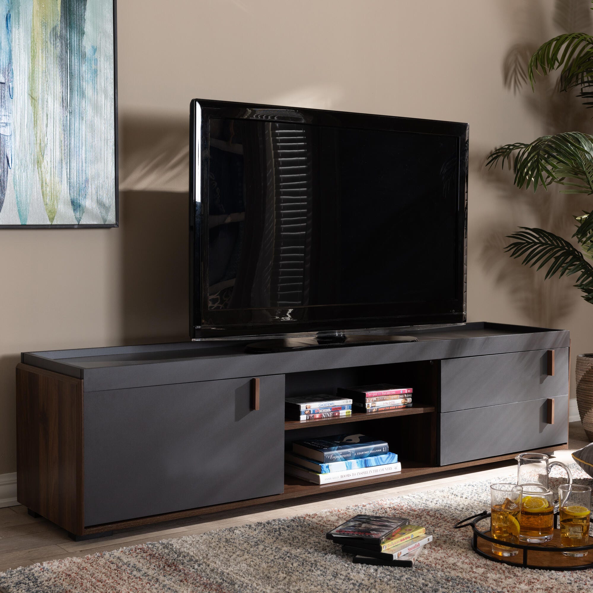Click here for Baxton Studio Rikke 70 TV Stand  Gray prices