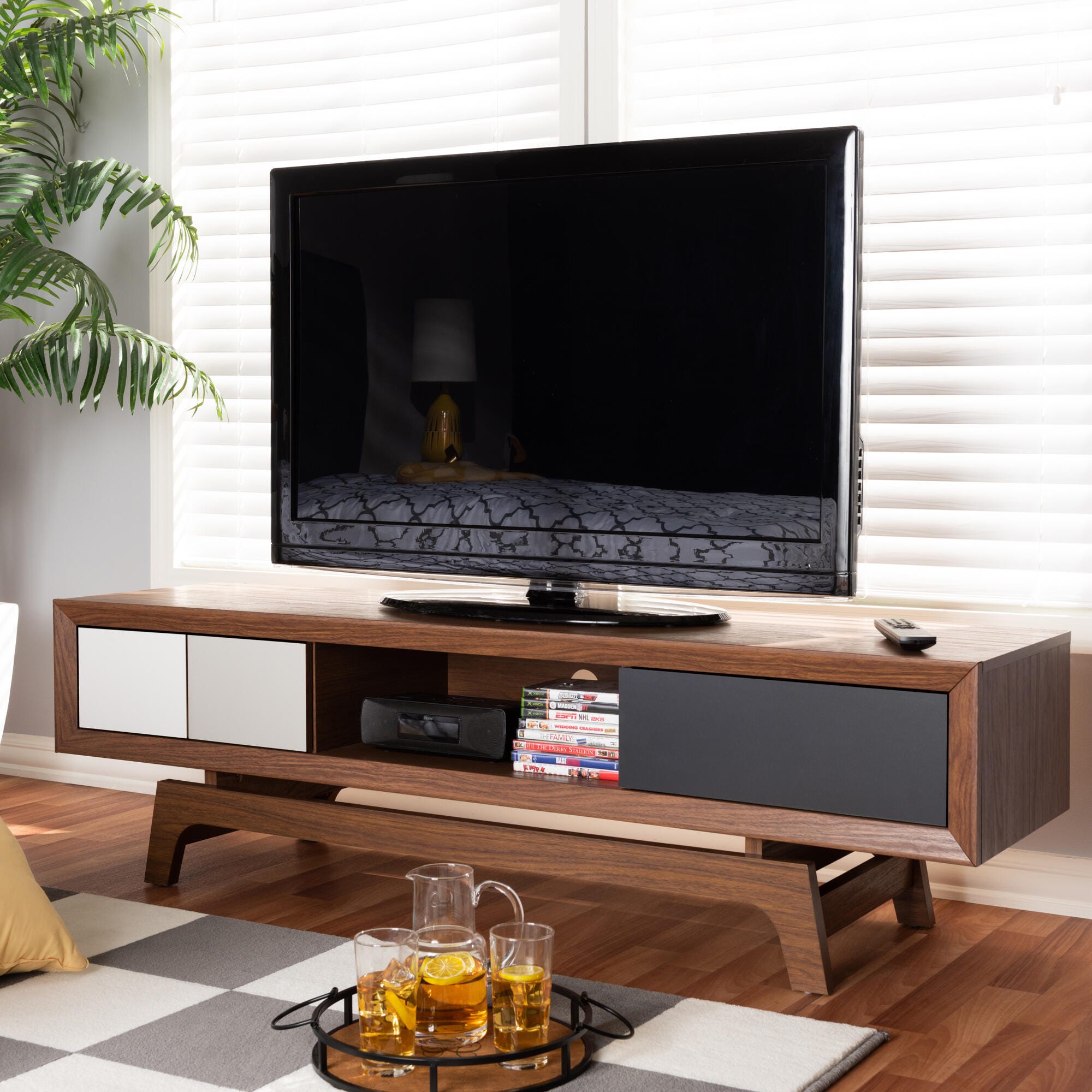 Click here for Baxton Studio 3-Drawer 63 TV Stand  Brown prices