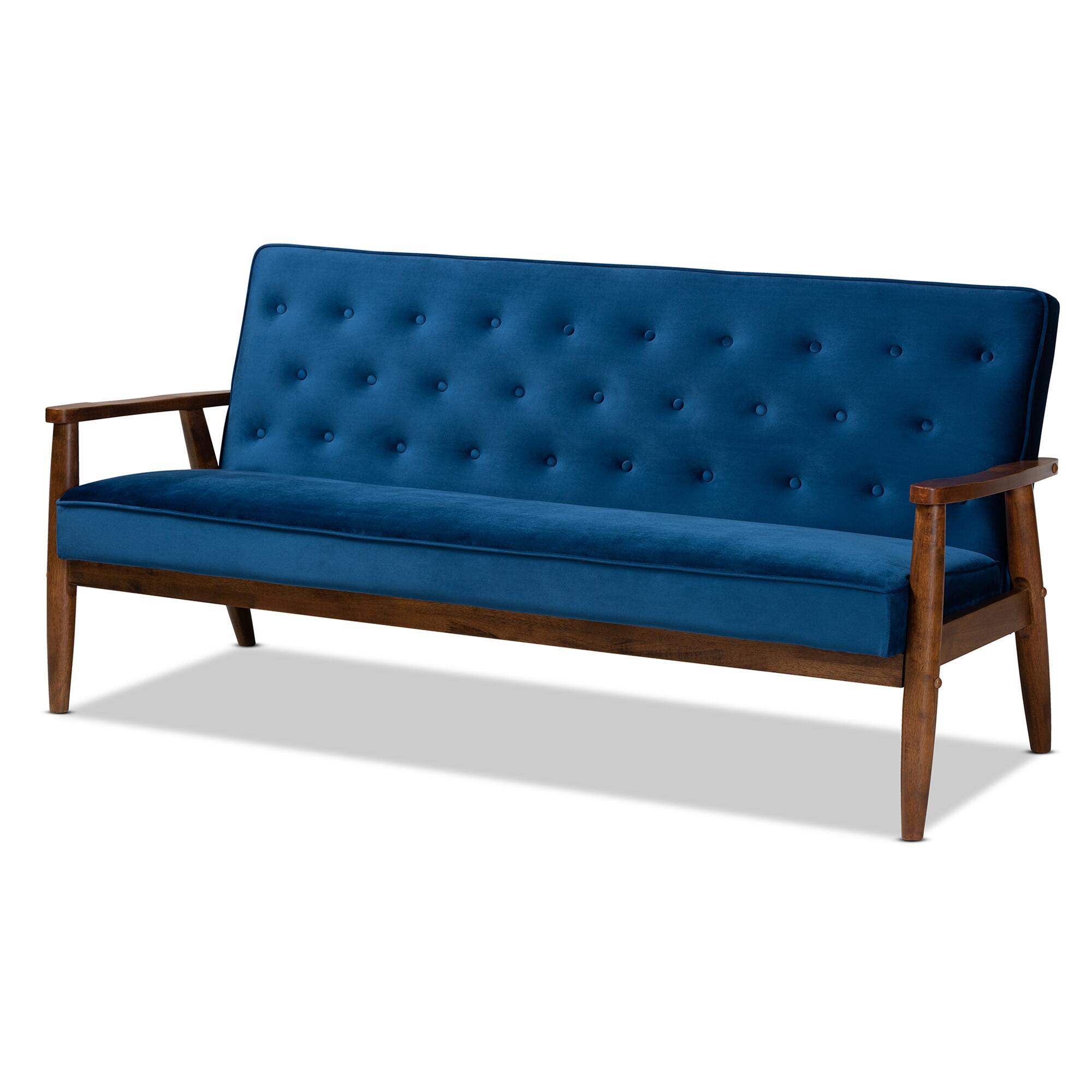 Click here for Baxton Studio Sorrento 3-Seater Sofa  Blue prices