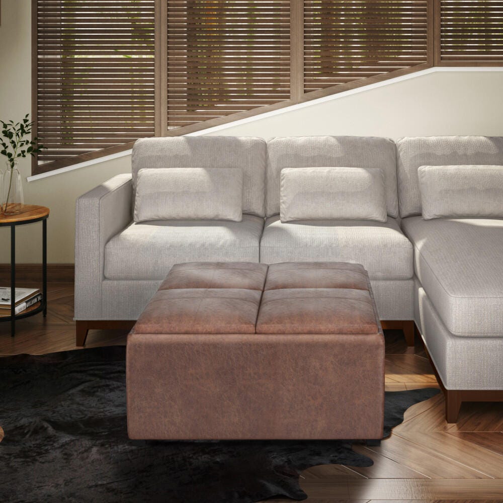 Click here for Avalon Coffee Table Storage Ottoman  Umber Brown prices