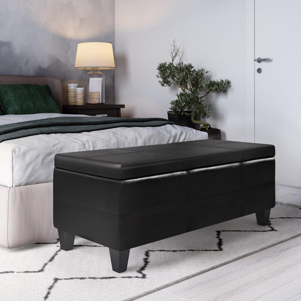 Click here for Afton Ottoman Storage Bench  Black prices