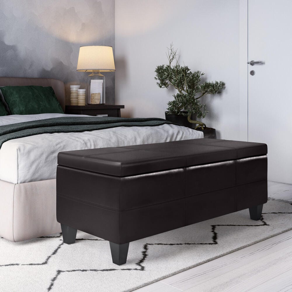 Click here for Afton 48 Rectangle Storage Ottoman  Brown prices