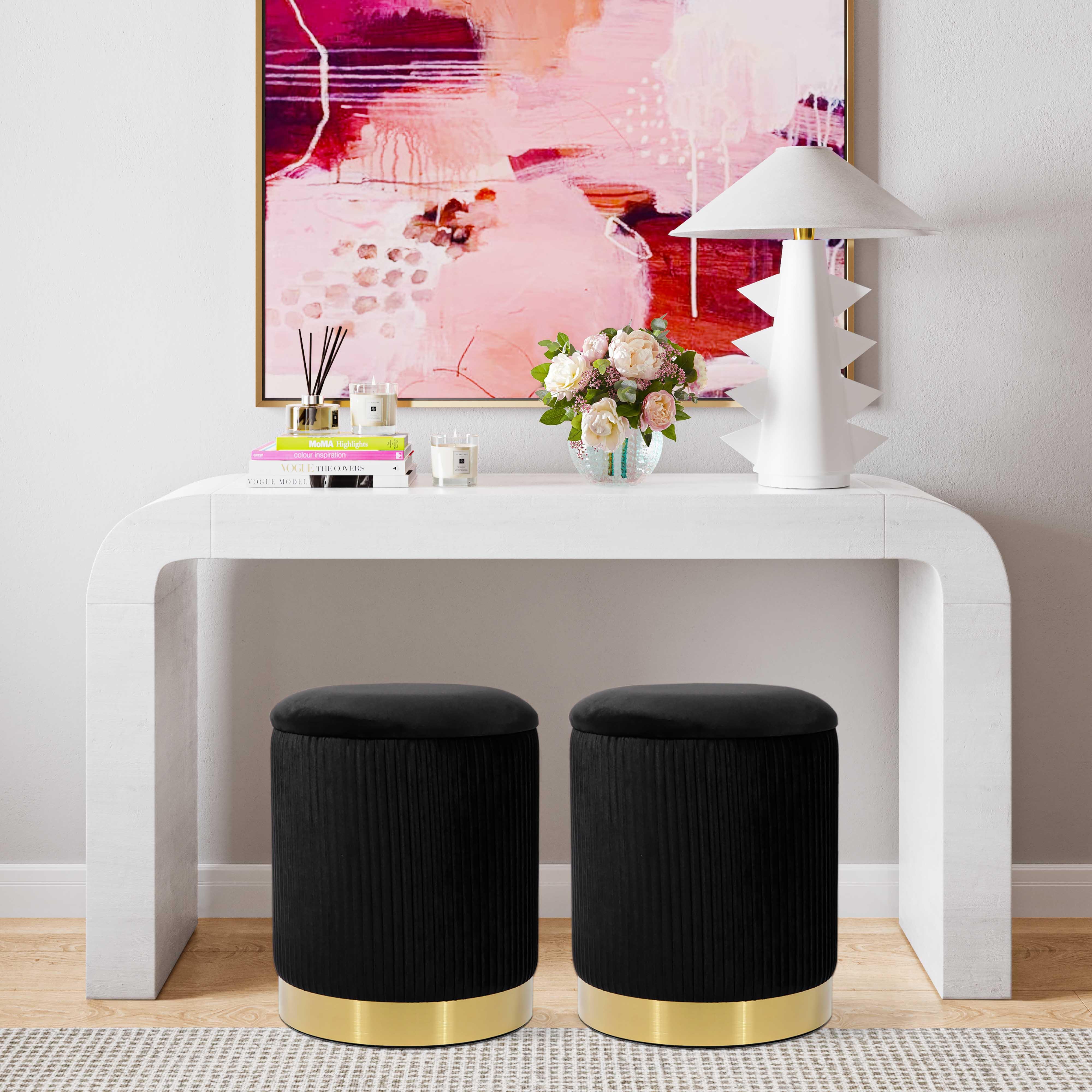 Click here for TOV Zoe Storage Ottoman  Black prices
