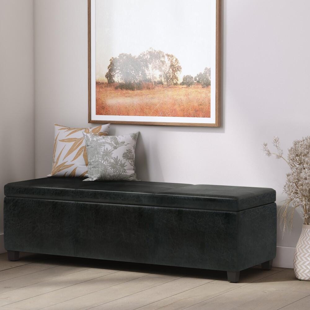 Click here for Avalon Contemporary Rectangle Storage Ottoman Benc... prices
