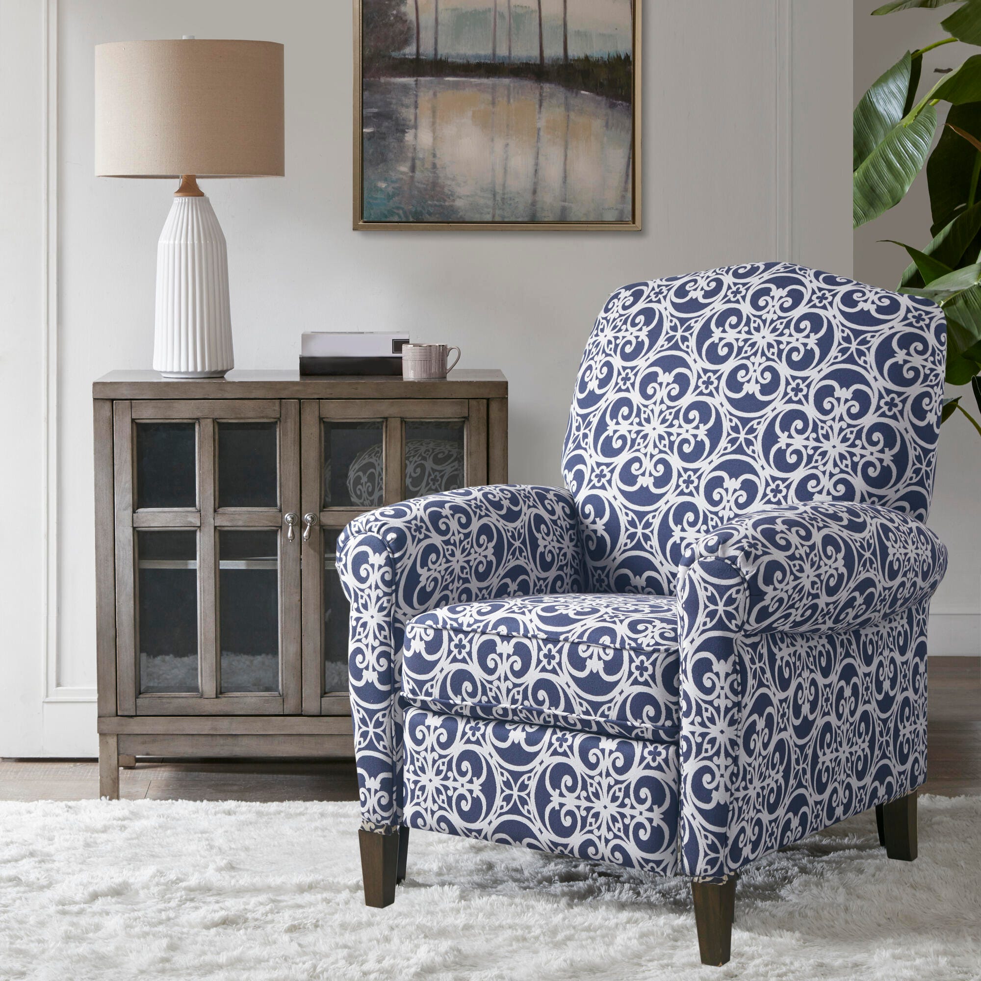 Click here for Docker Manual Push Back Recliner  Navy Multi prices