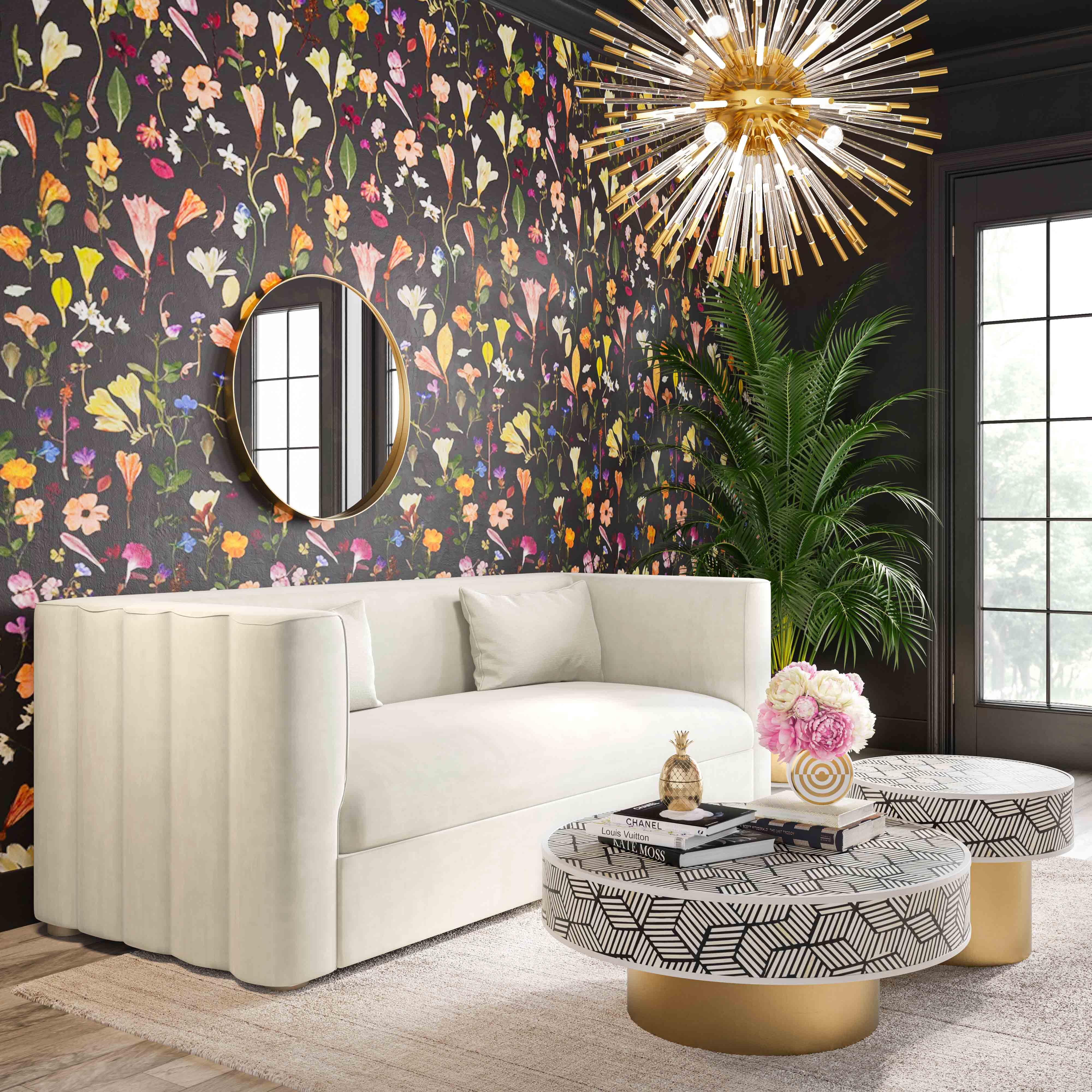 Click here for TOV Callie Cream Velvet Sofa prices