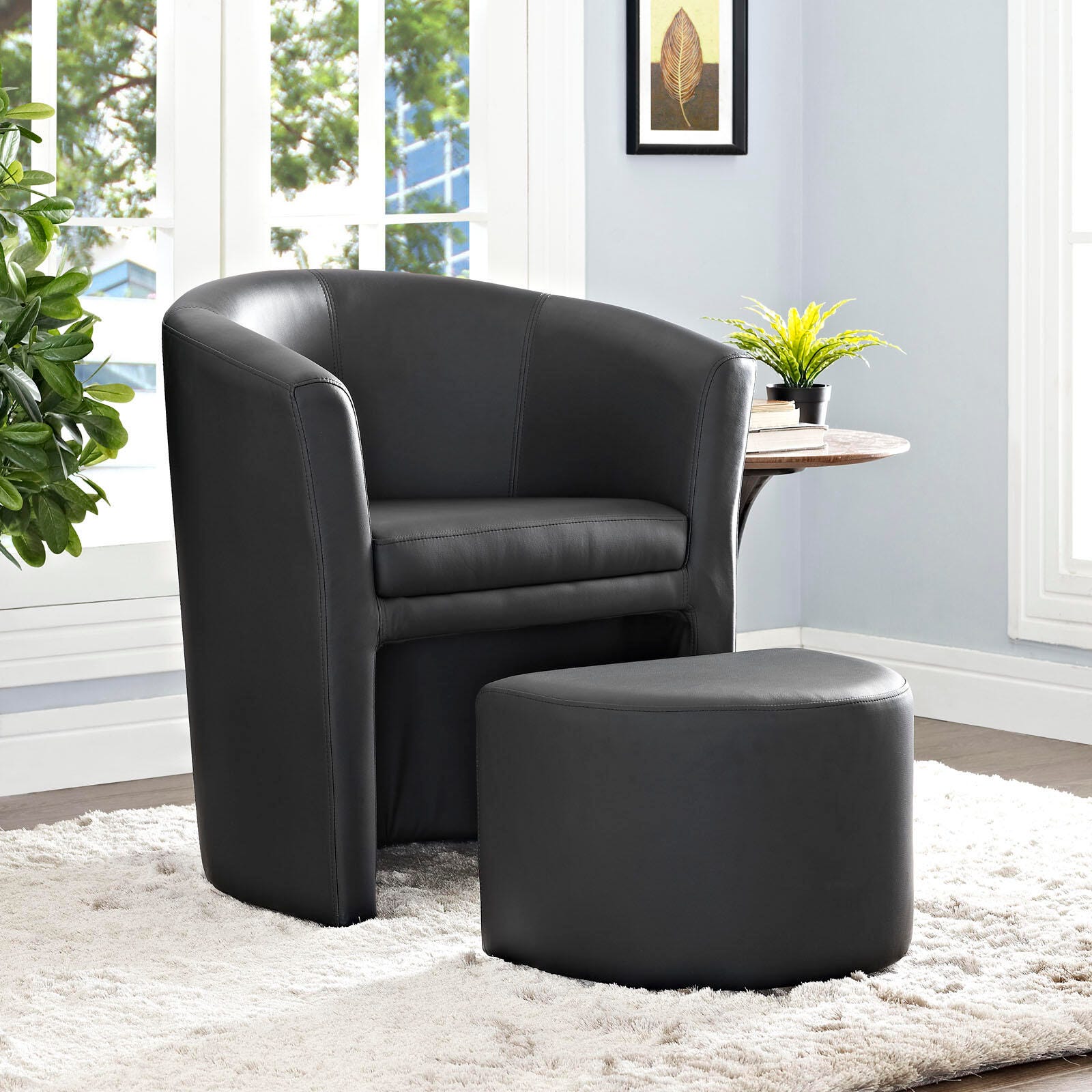 Click here for Modway Divulge Armchair and Ottoman  Black prices