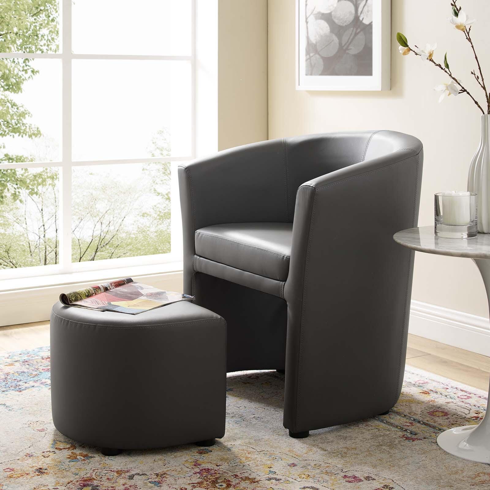 Click here for Modway Divulge Armchair and Ottoman  Gray prices