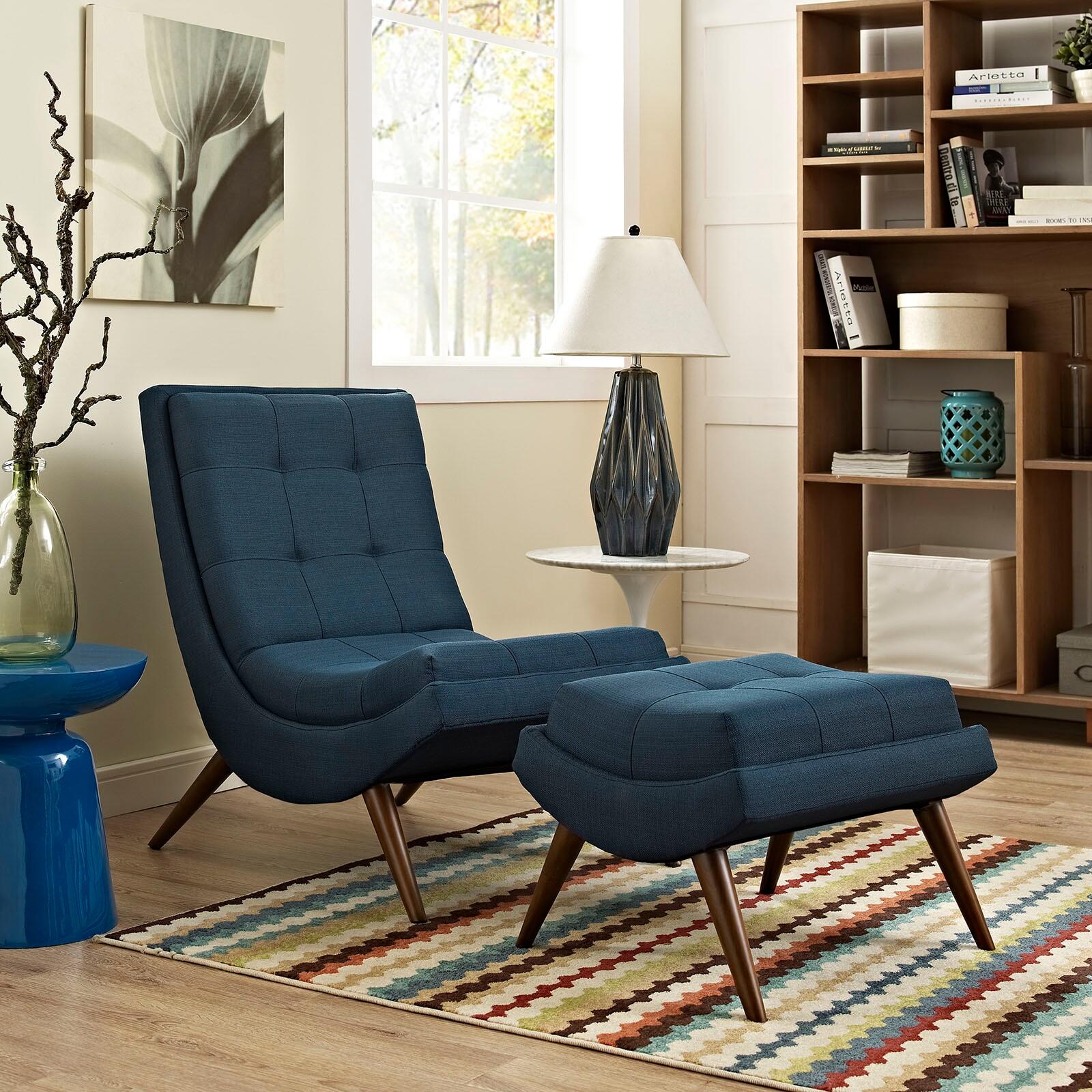 Click here for Modway Ramp Lounge Chair with Ottoman  Azure prices