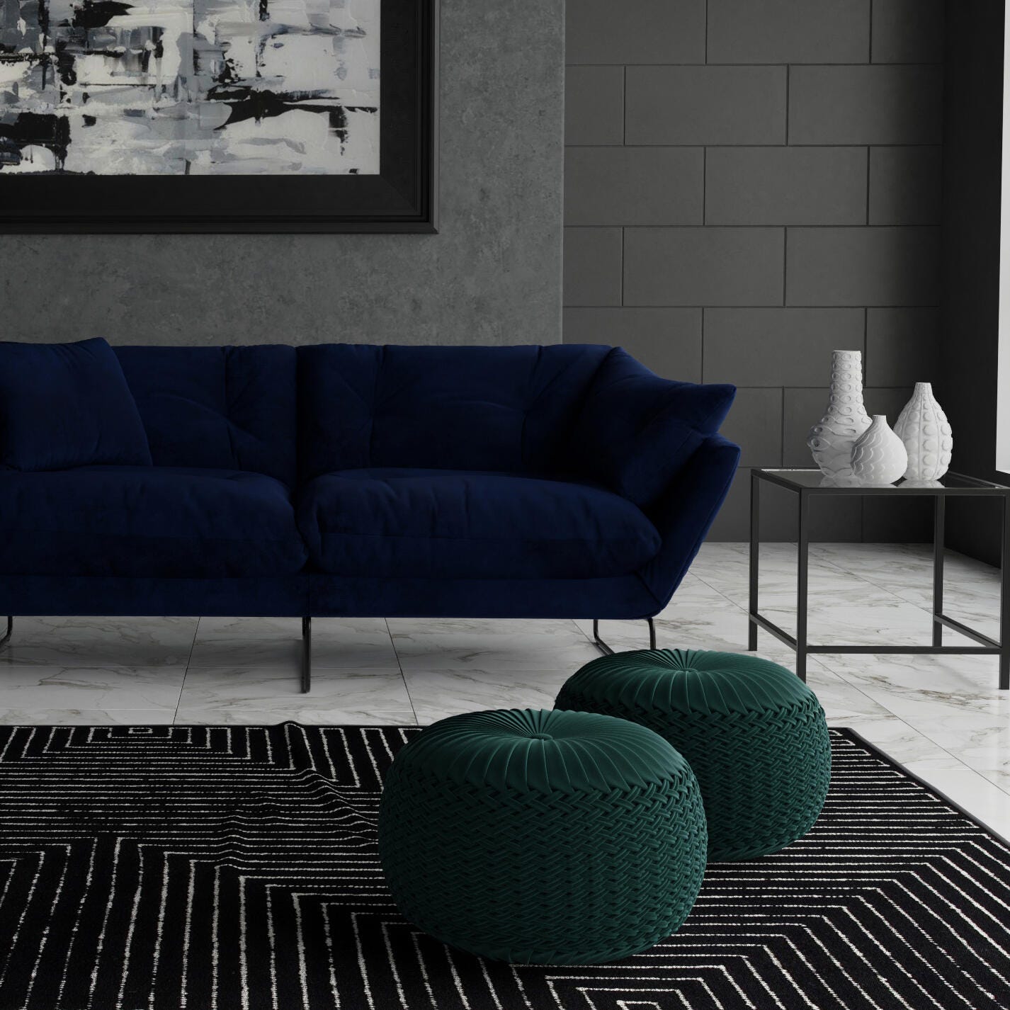 Click here for Simpli Home Grafton Pouf  Teal prices