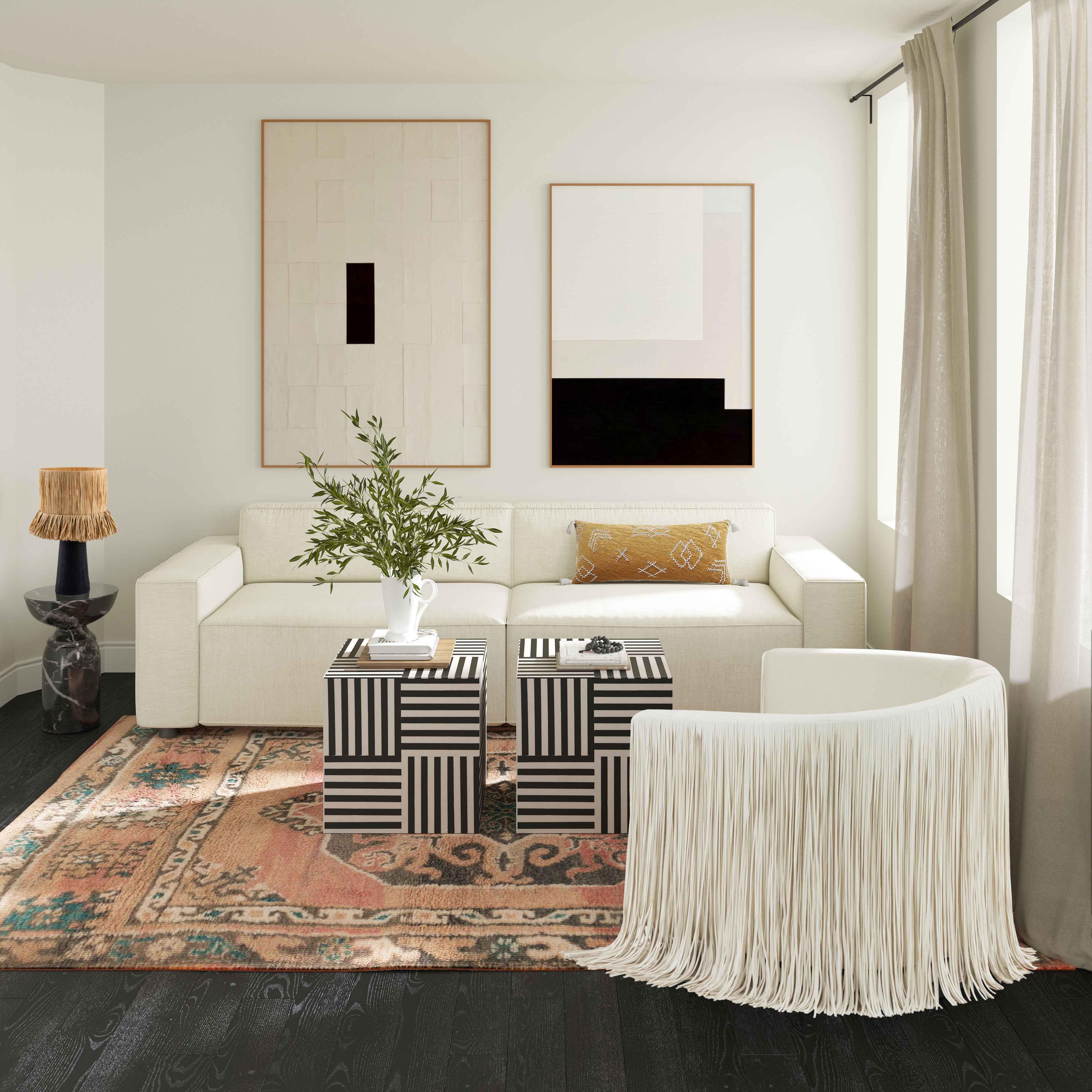 Click here for TOV Furniture Shag Me Ivory Vegan Leather Swivel C... prices