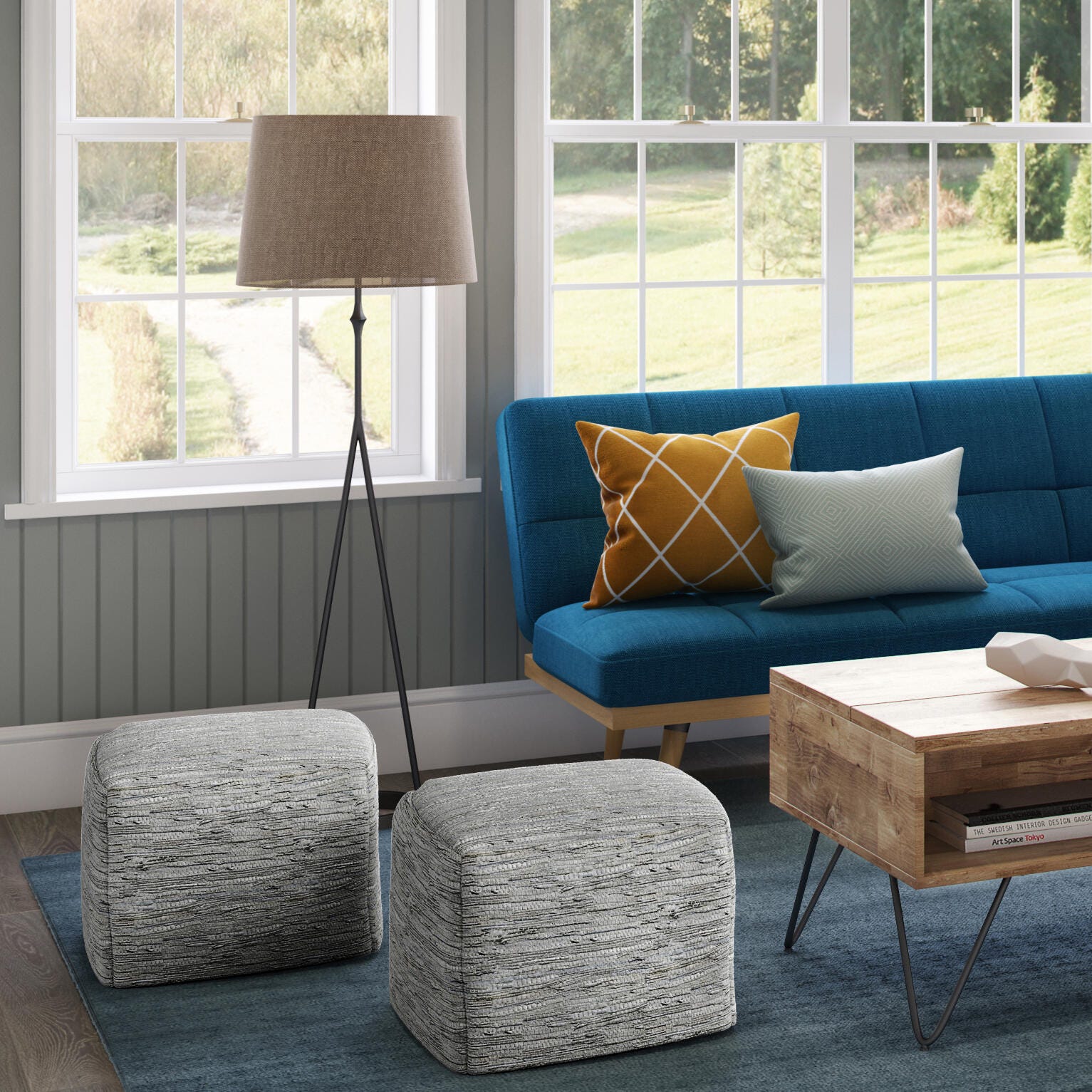 Click here for Simpli Home Fredrik Pouf  Cream prices