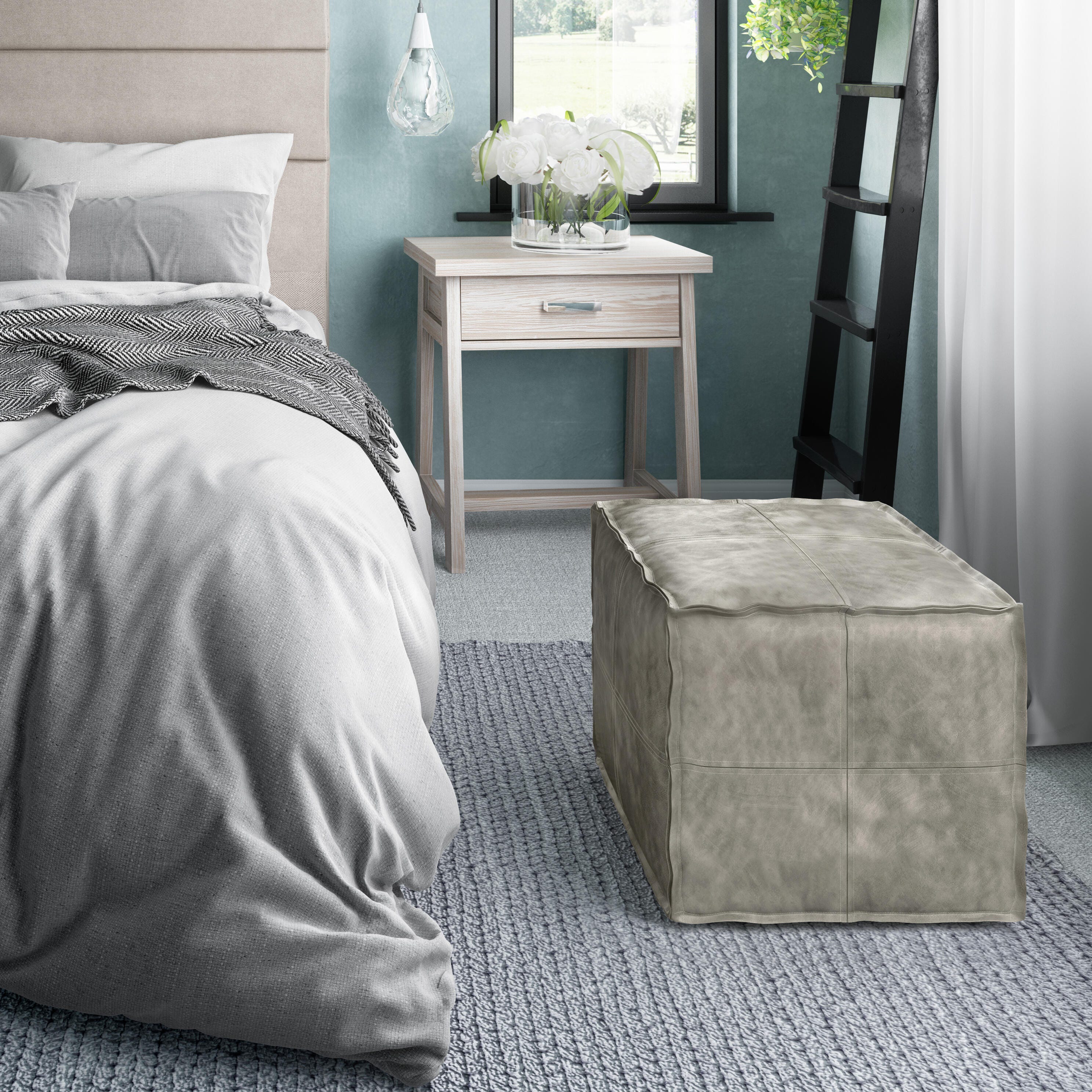 Click here for Simpli Home Brody Pouf  Gray prices