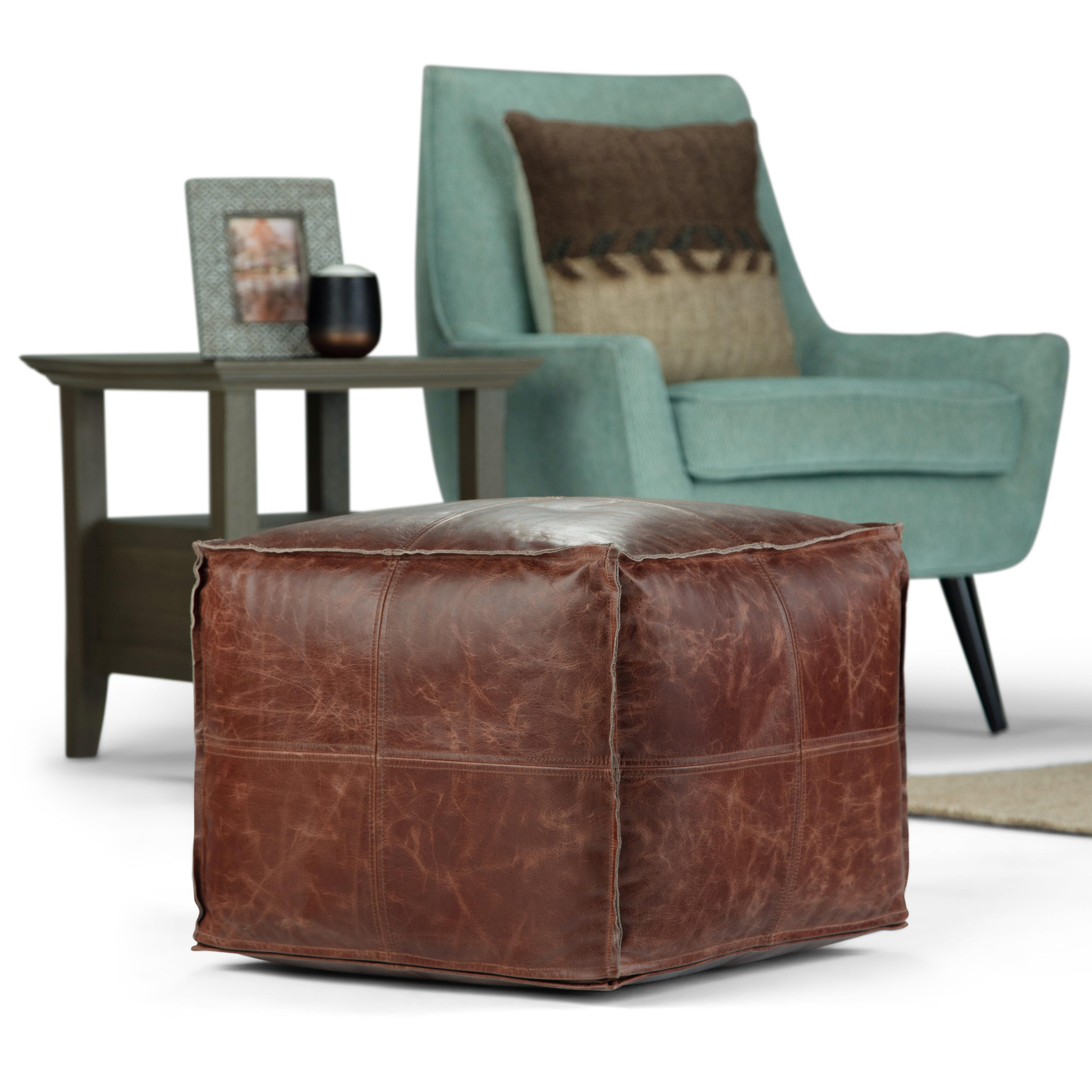 Click here for Simpli Home Sheffield Pouf  Brown prices