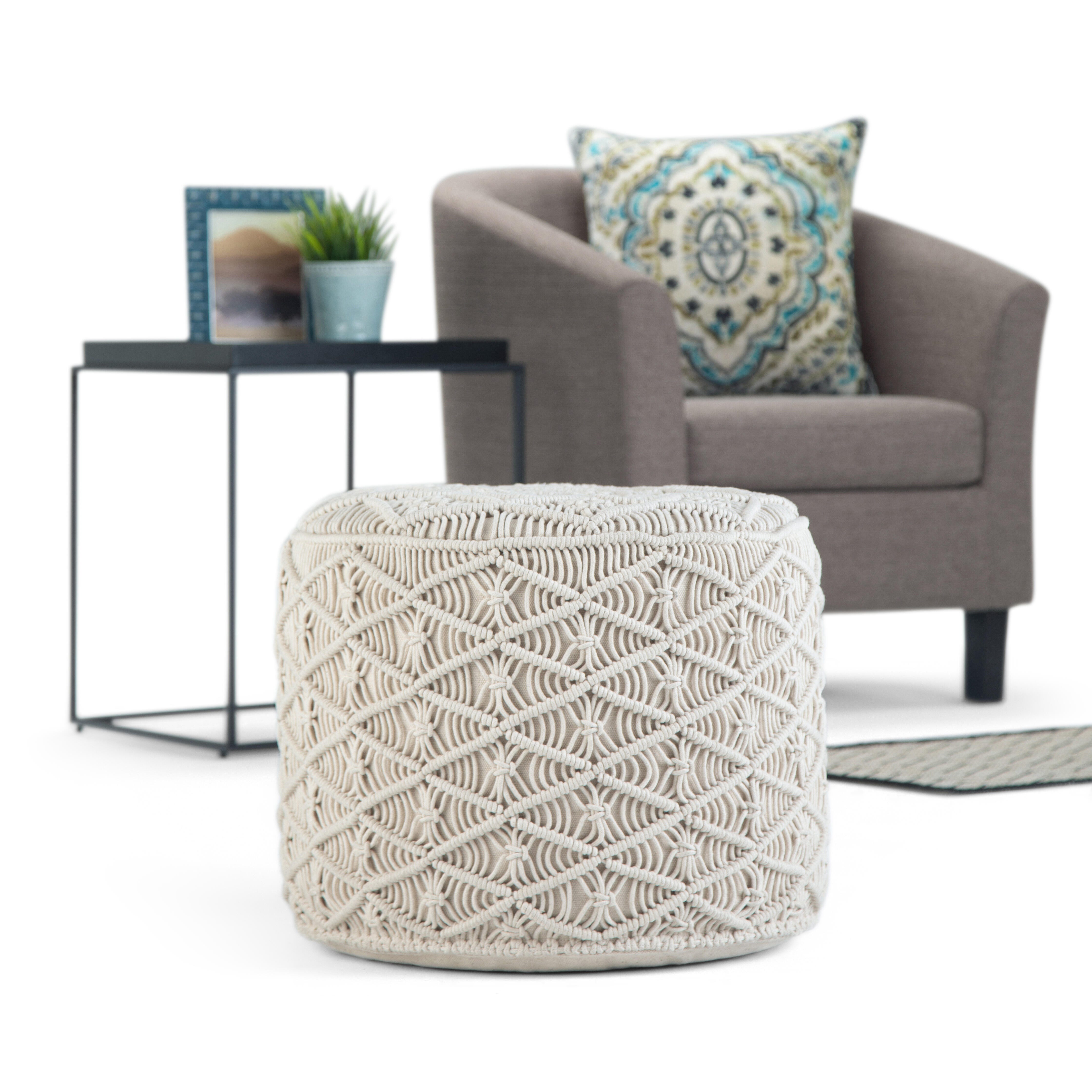 Click here for Simpli Home Coates Macrame Pouf  Natural prices
