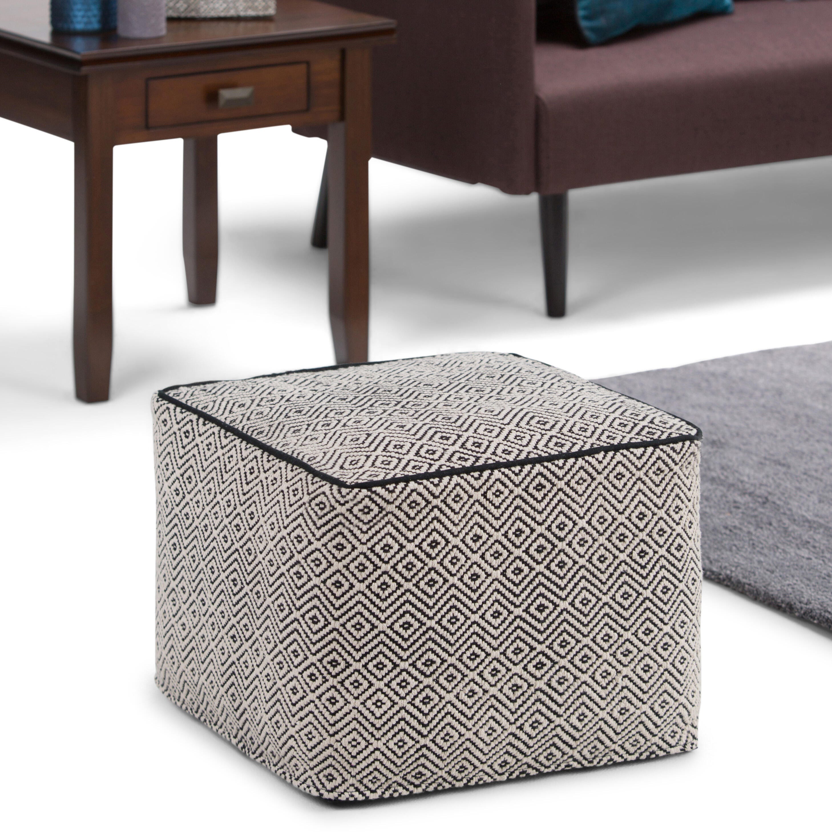 Click here for Simpli Home Brynn Pouf  Black/Natural prices