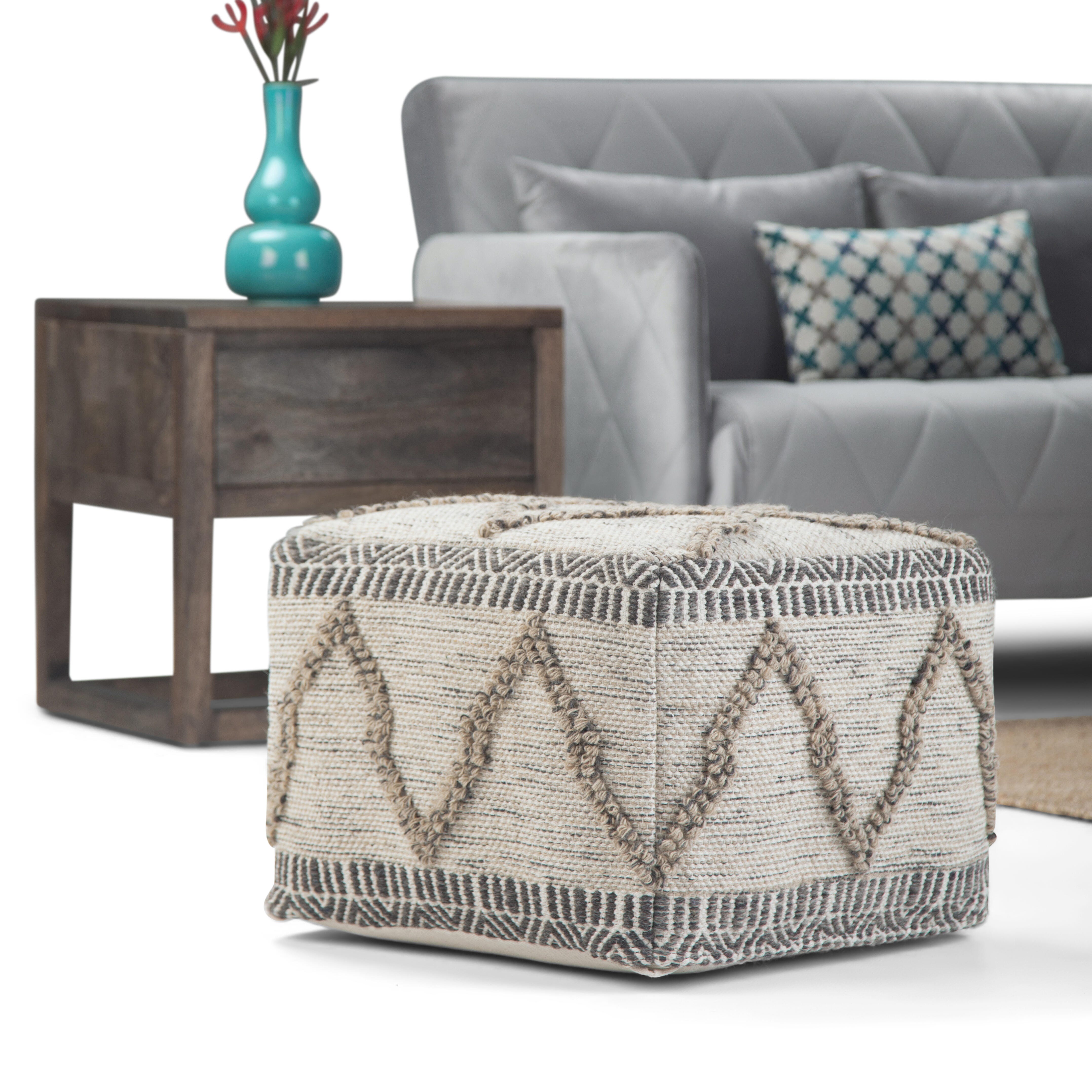 Click here for Simpli Home Sweeney Pouf  Gray/Natural prices