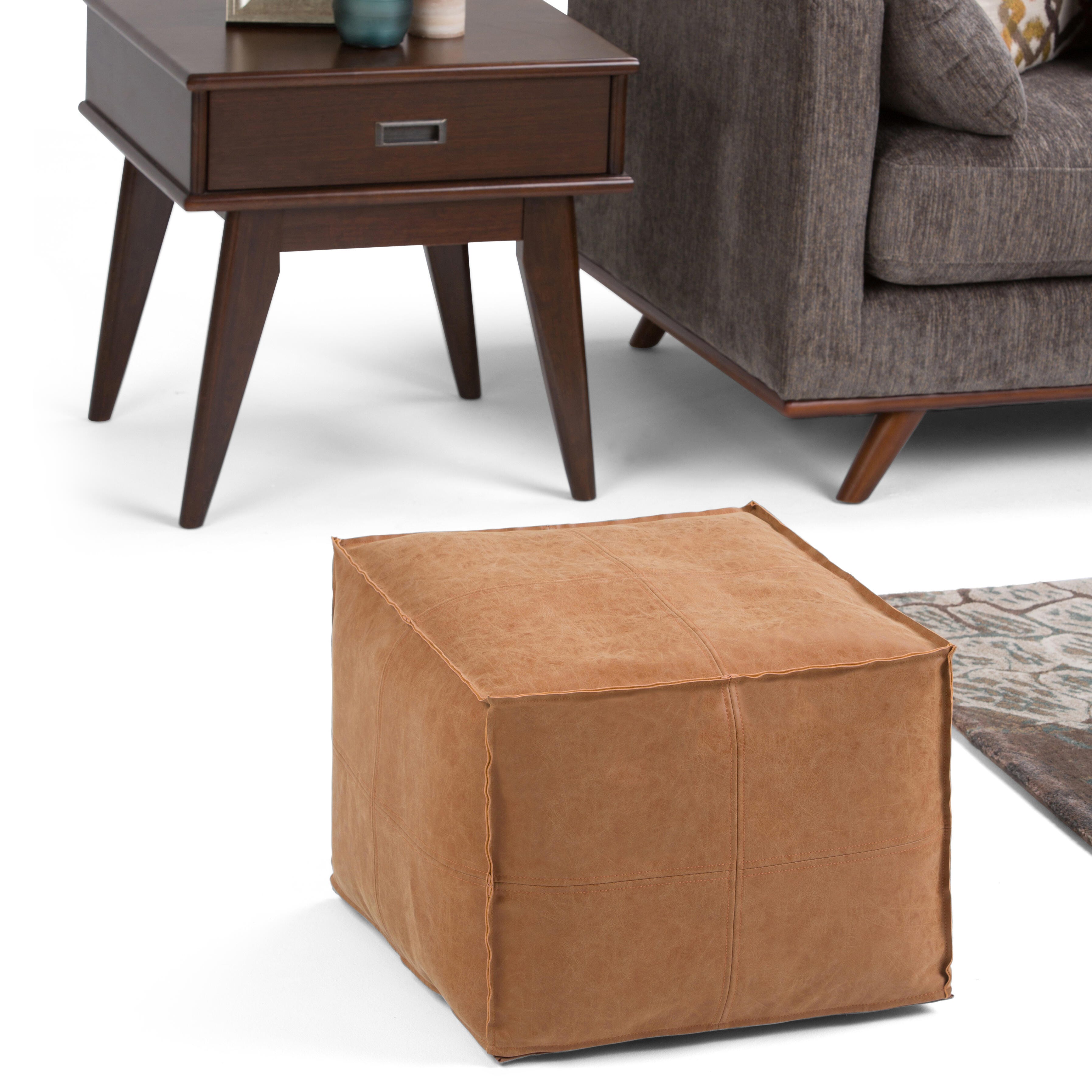 Click here for Simpli Home Brody Pouf  Distressed Brown prices