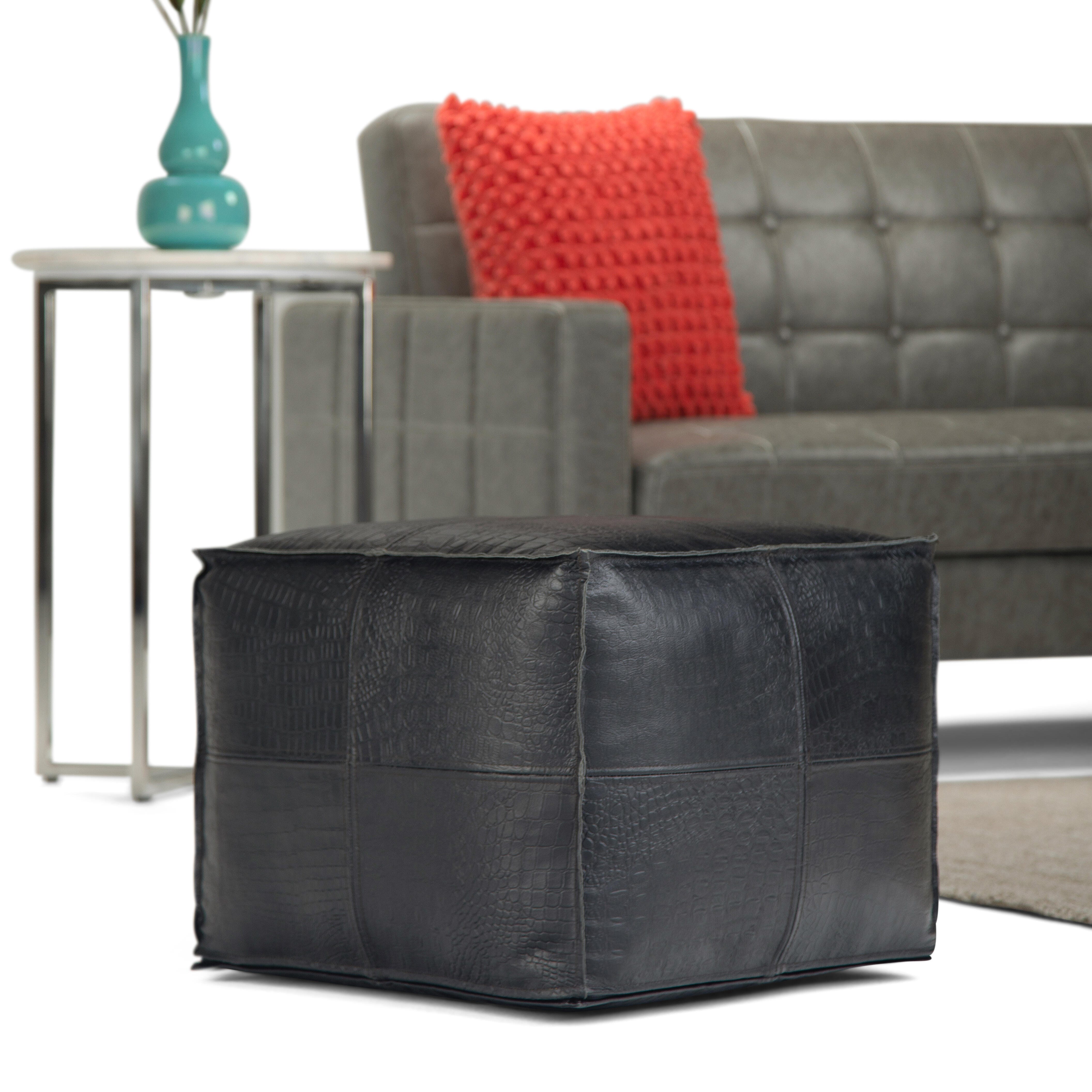 Click here for Simpli Home Bowen Pouf  Black prices