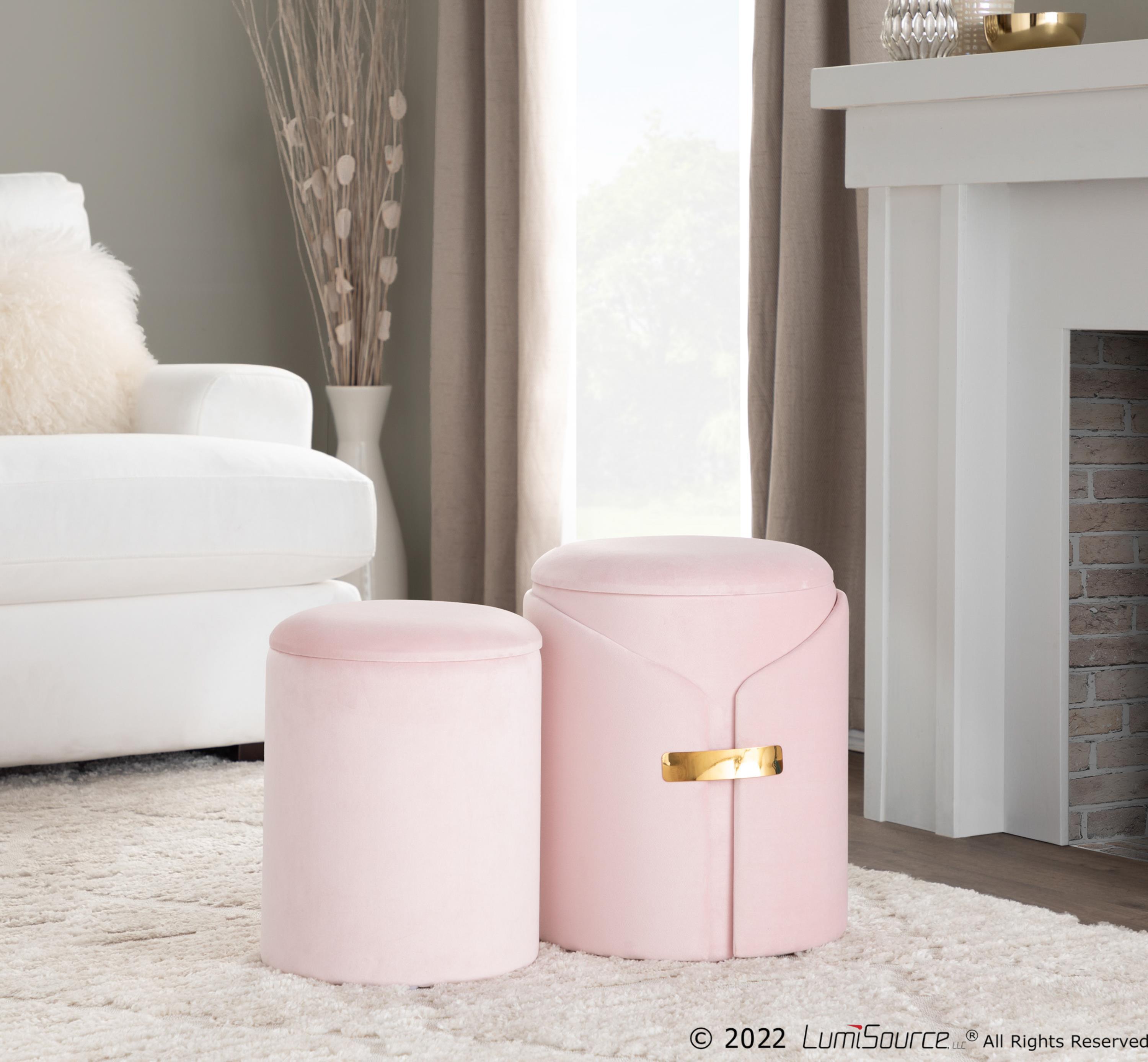 Click here for LumiSource Dahlia Ottoman Set  Blush Pink prices