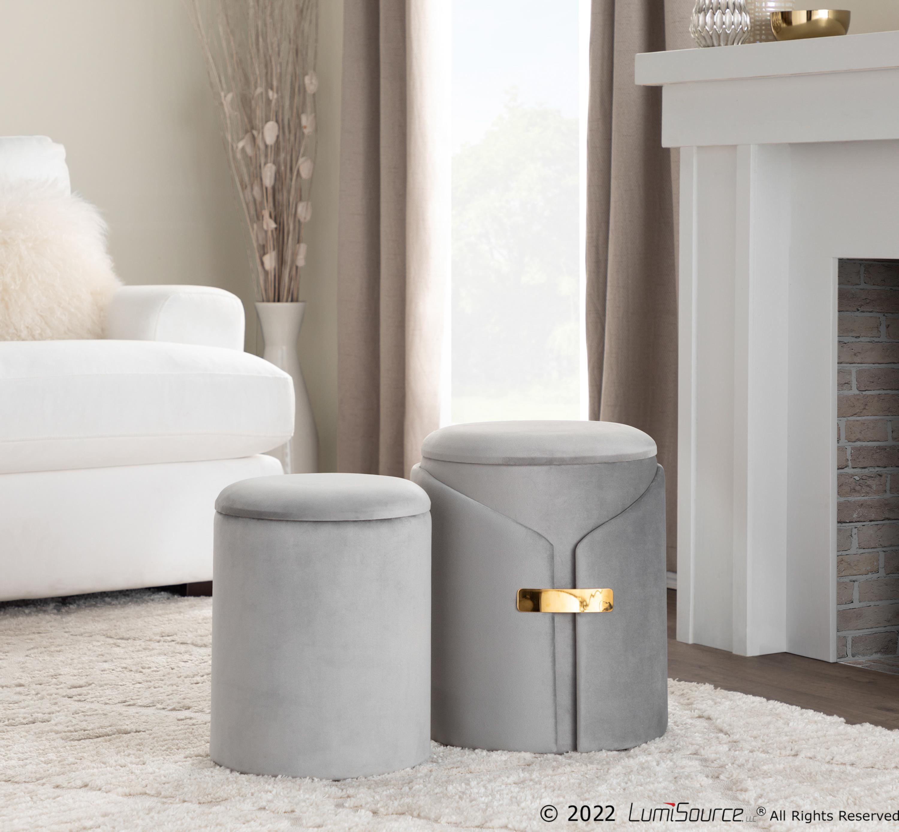 Click here for LumiSource Dahlia Ottoman Set  Silver prices