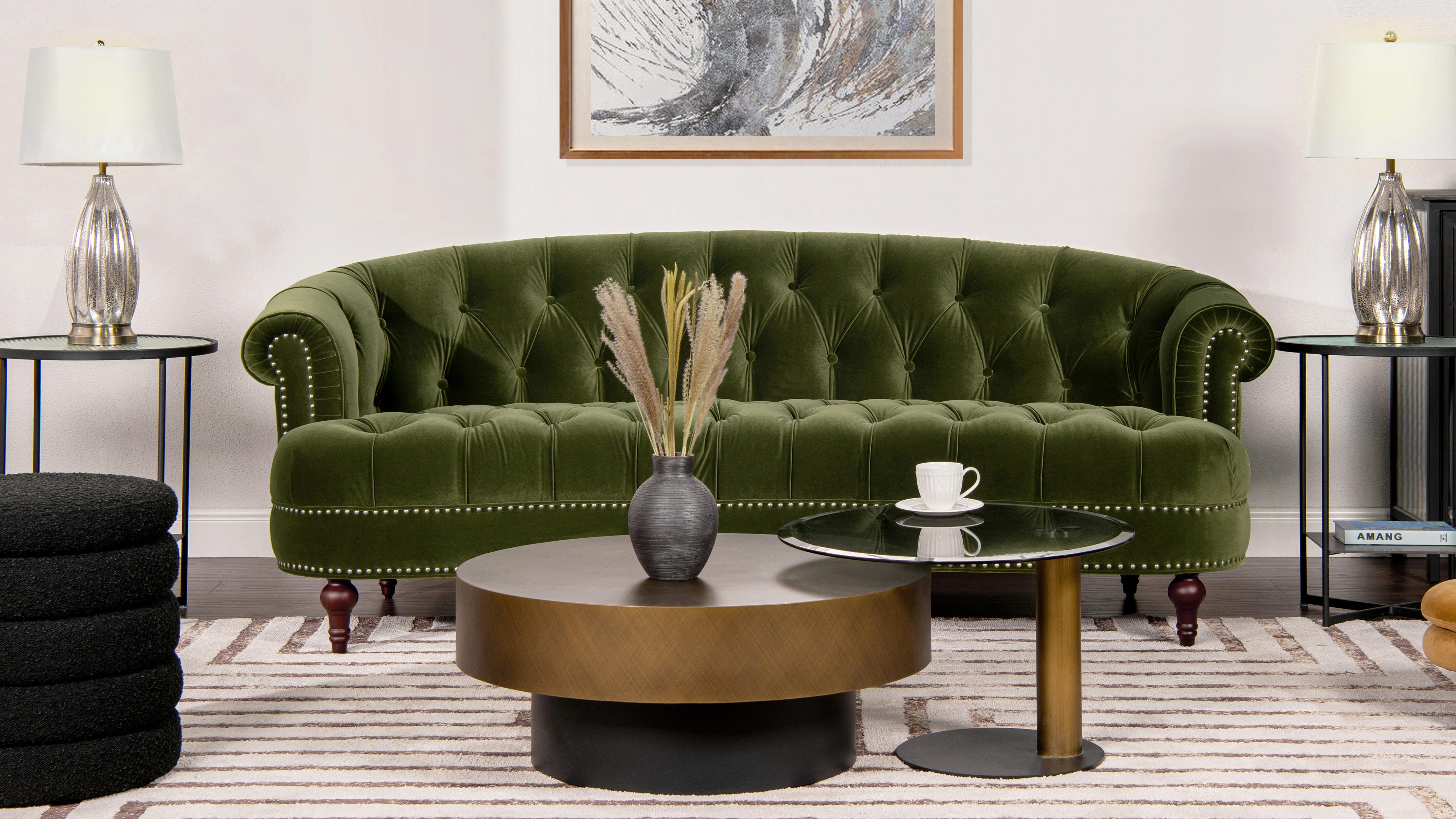 Click here for Jennifer Taylor home La Rosa Chesterfield Sofa  Ol... prices